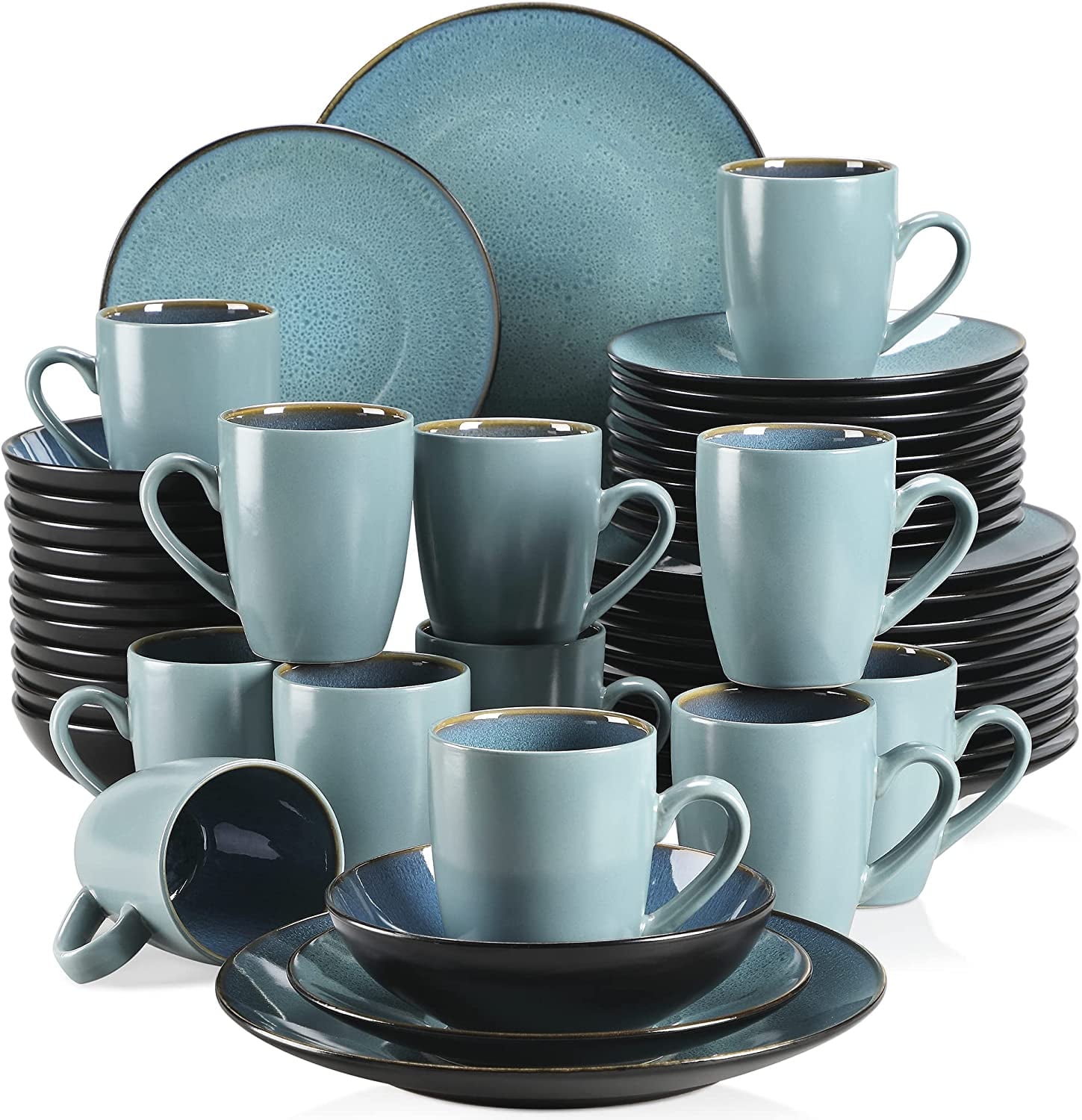 vancasso Dinnerware Set, 48-Piece Stoneware Dinner Plates Service for 4 ...