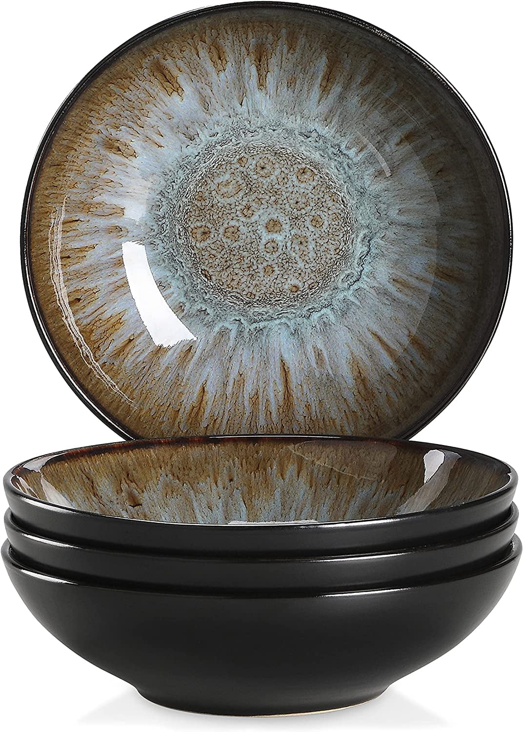 vancasso Large 30oz Ceramic Pasta Bowl Set, 4-Piece Stoneware Soup Bowl ...