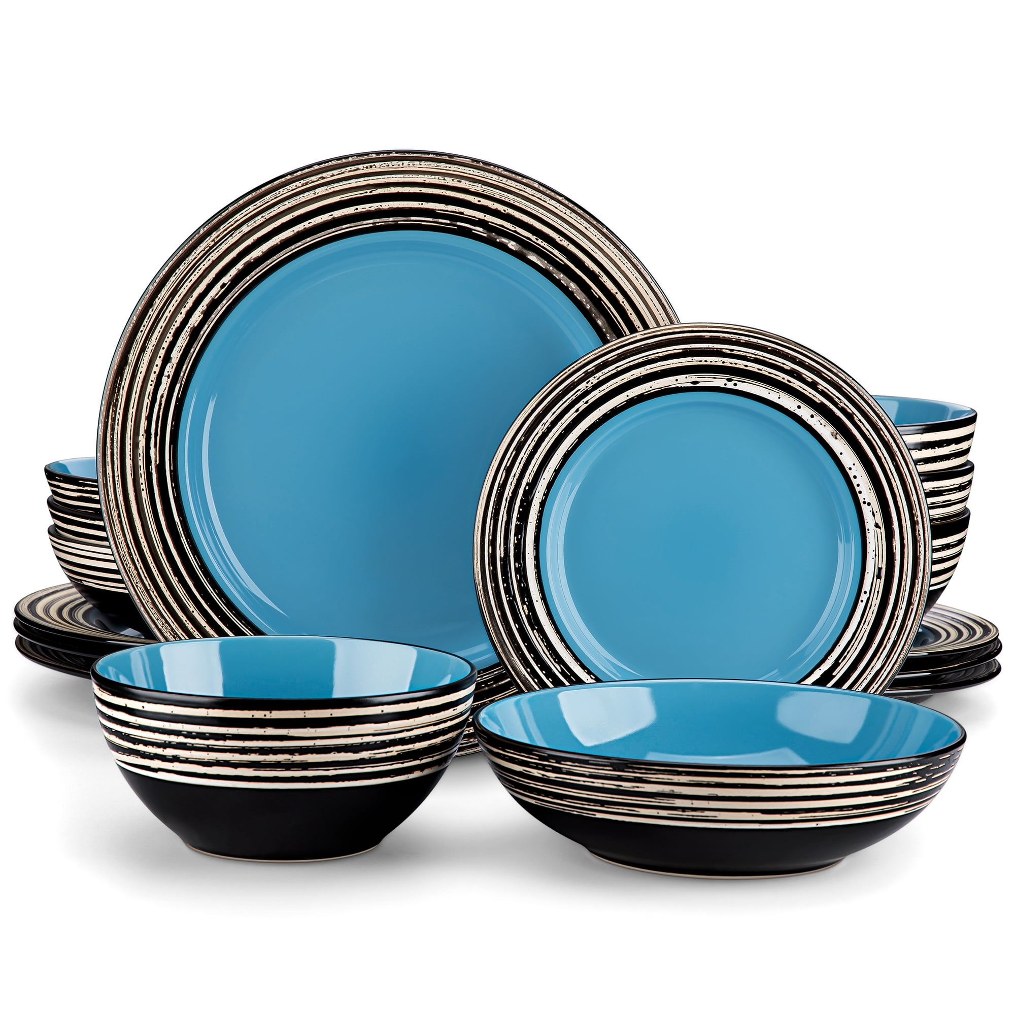 Vancasso 16-Piece Modern Kitchen Dinner Set, Stoneware Dish Tableware ...