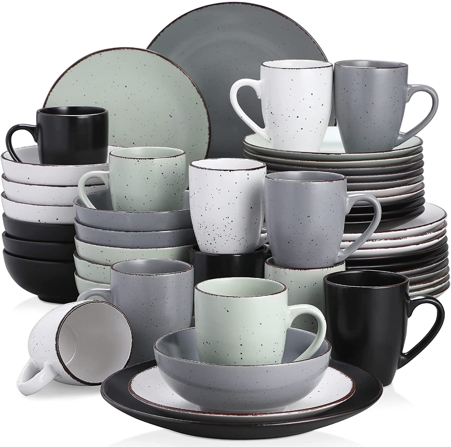 vancasso Moda Series 48-Piece Porcelain Dinnerware Set, Multicolour ...