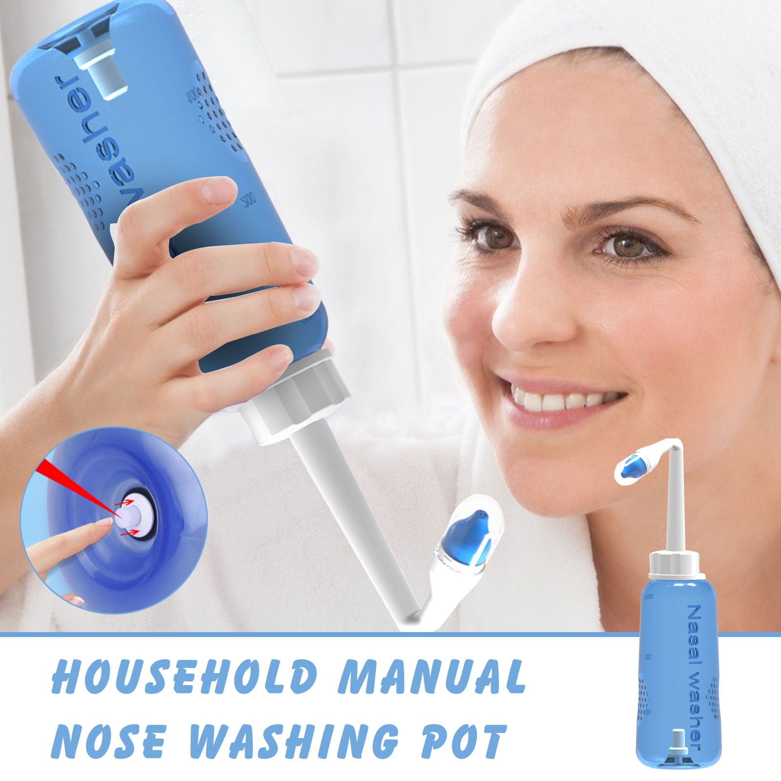 vankin 300ml Hydro Nose Washer Kit with Replaceable Heads for Adults ...