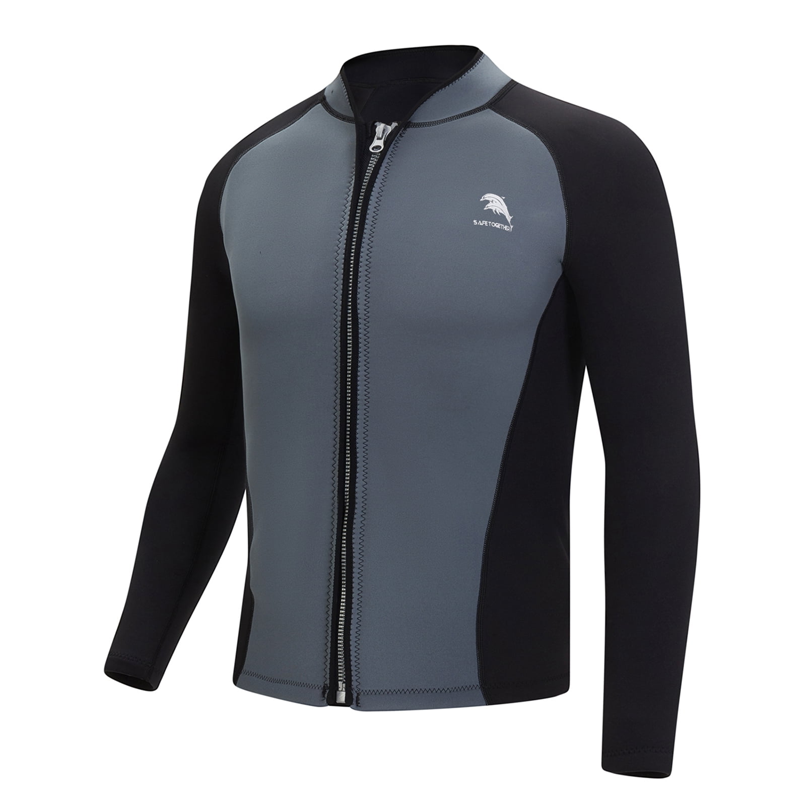 vastwit 2mm Neoprene Wetsuit Tops Men Long Sleeve Zip Jacket for ...