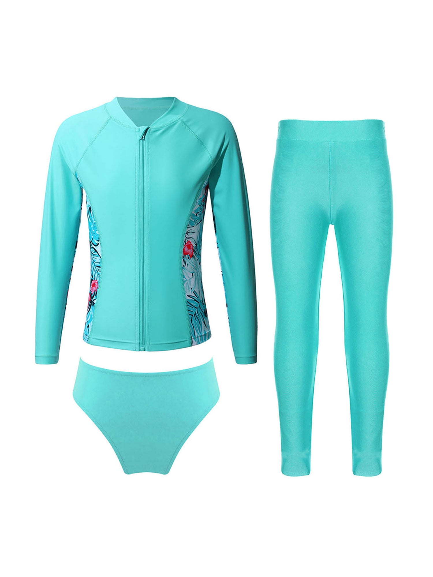 vastwit 3Pcs Girls Swimsuit UPF 50+ Sun Protection Swimwear Long Sleeve ...