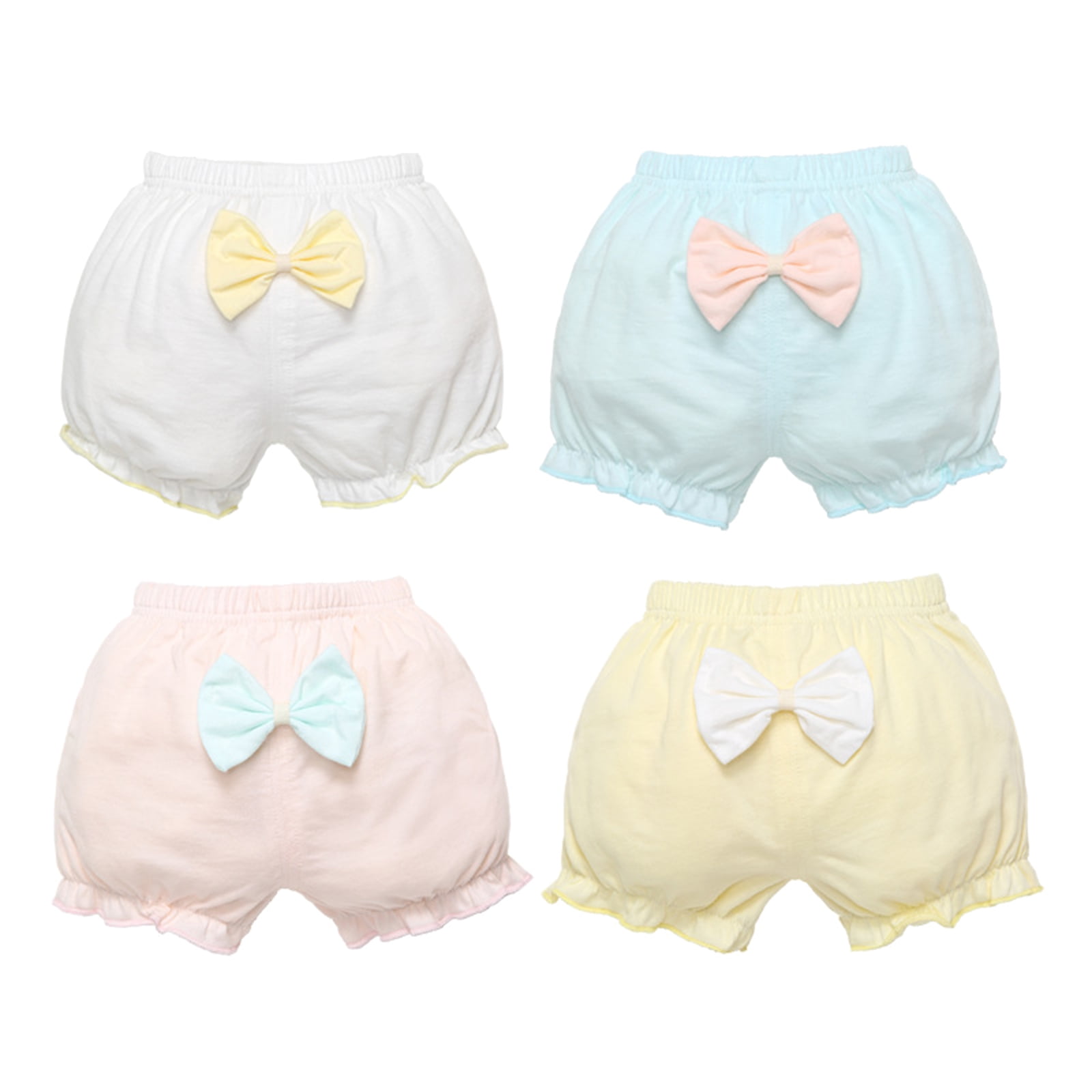 vastwit Baby Girls 4 Packs Cotton Bloomers Cartoon Print Bowknot Shorts ...