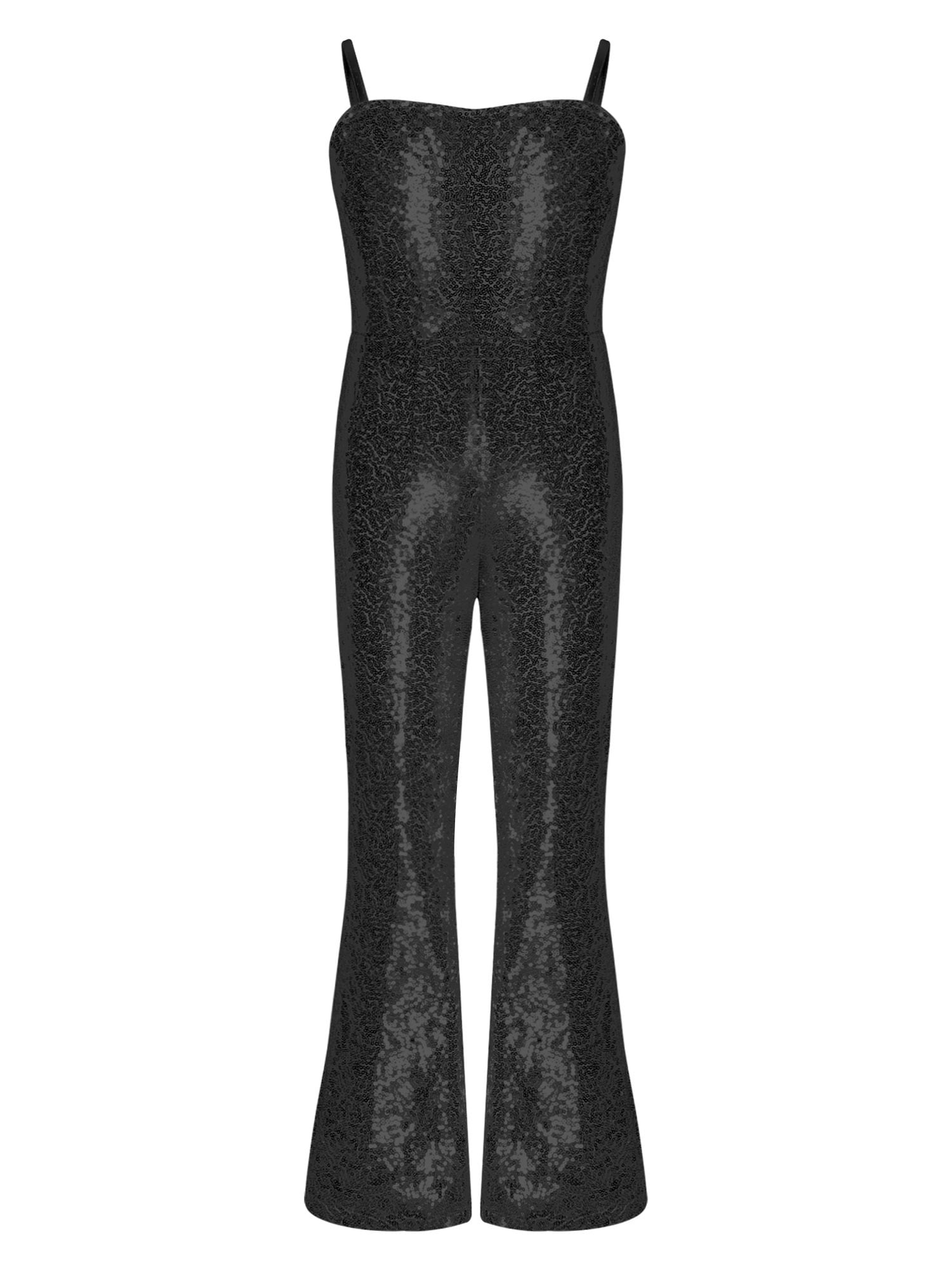 vastwit Girls 70s 80s Hippie Disco Costume Sequins One Piece Unitard ...