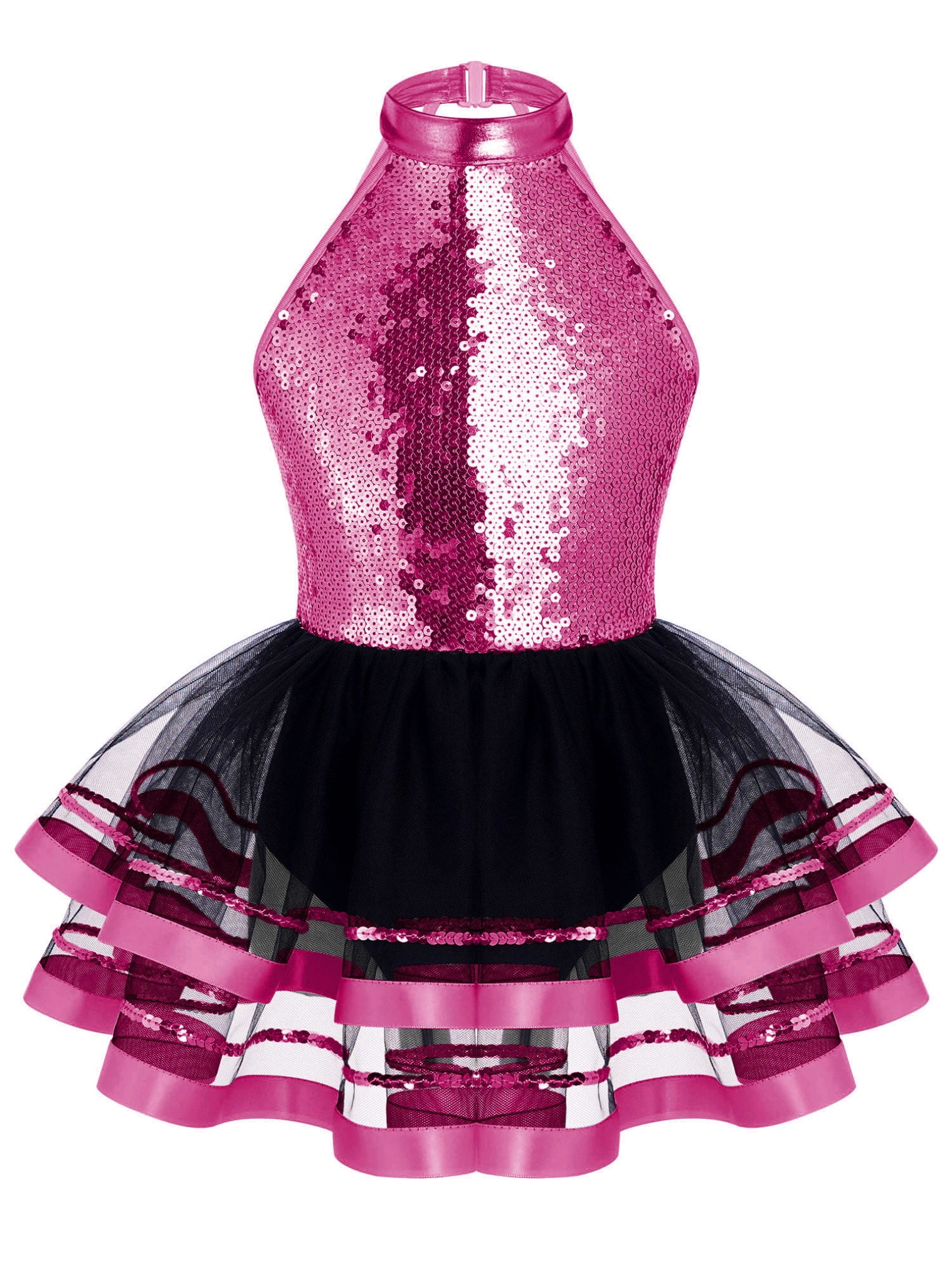 vastwit Girls Jazz Latin Ballet Dance Costume Leotard Jumpsuit Kid ...