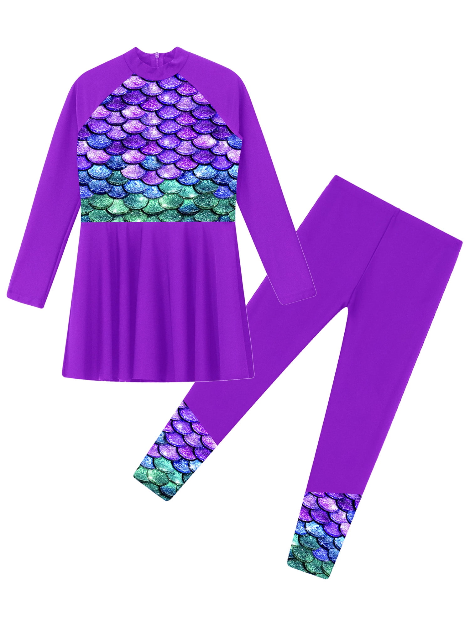 vastwit Girls UV Sun Protection Swimsuit Long Sleeve Swim Dress with ...