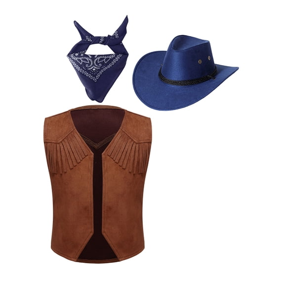 vastwit Kids Cowboy Costume for Boys Kids Cowgirl Halloween Cosplay ...