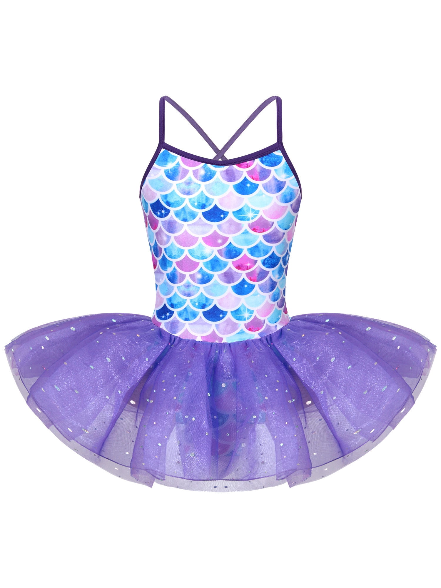 vastwit Kids Girls Ballet Dance Tutu Dress Scales Printed Leotard ...