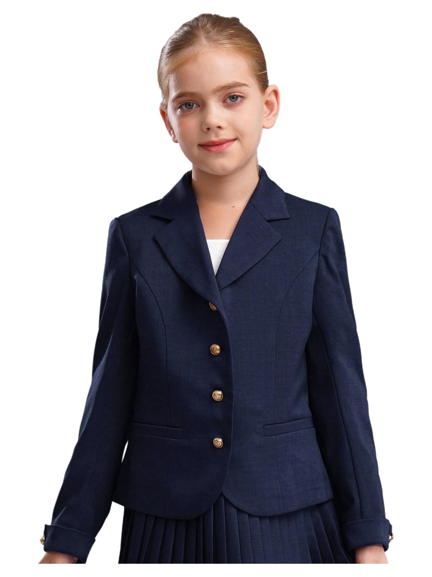 vastwit Kids Girls Blazer Suits Jacket Long Sleeve Lapel Collar School ...