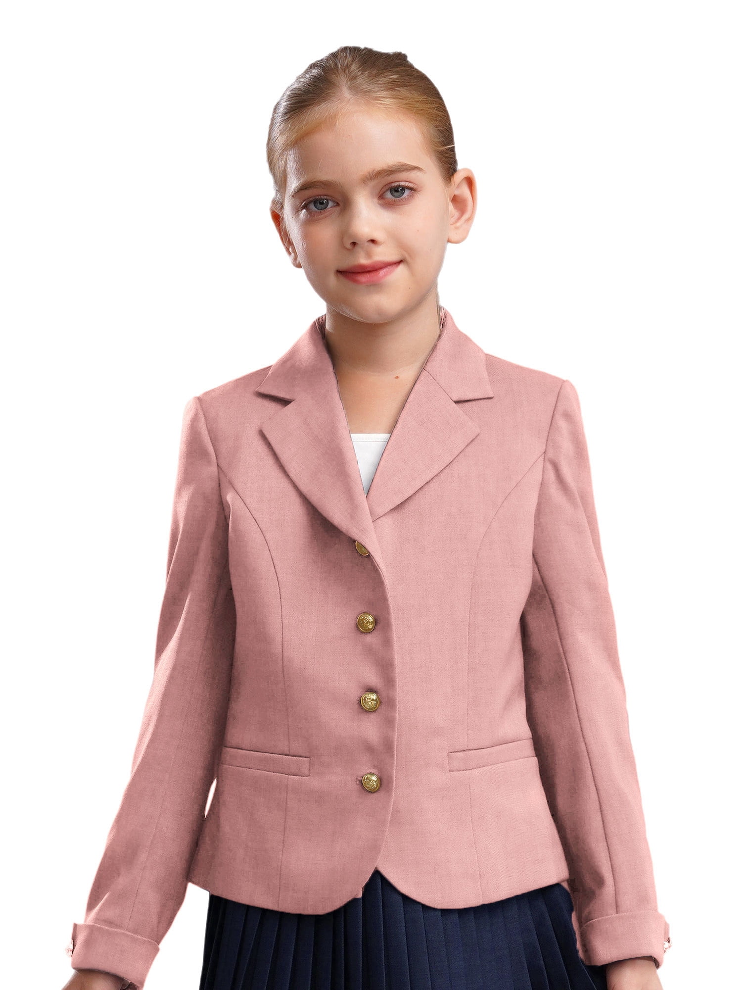 vastwit Kids Girls Blazer Suits Jacket Long Sleeve Lapel Collar School ...