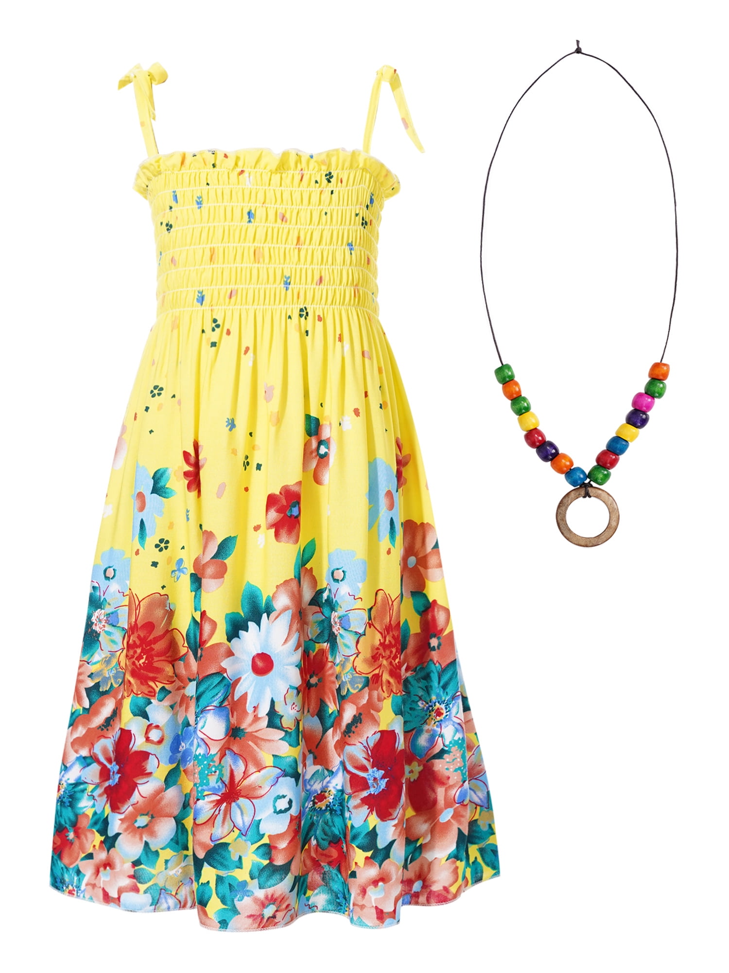 vastwit Kids Girls Bohemian Dress Off Shoulder Suspenders Sundress with ...