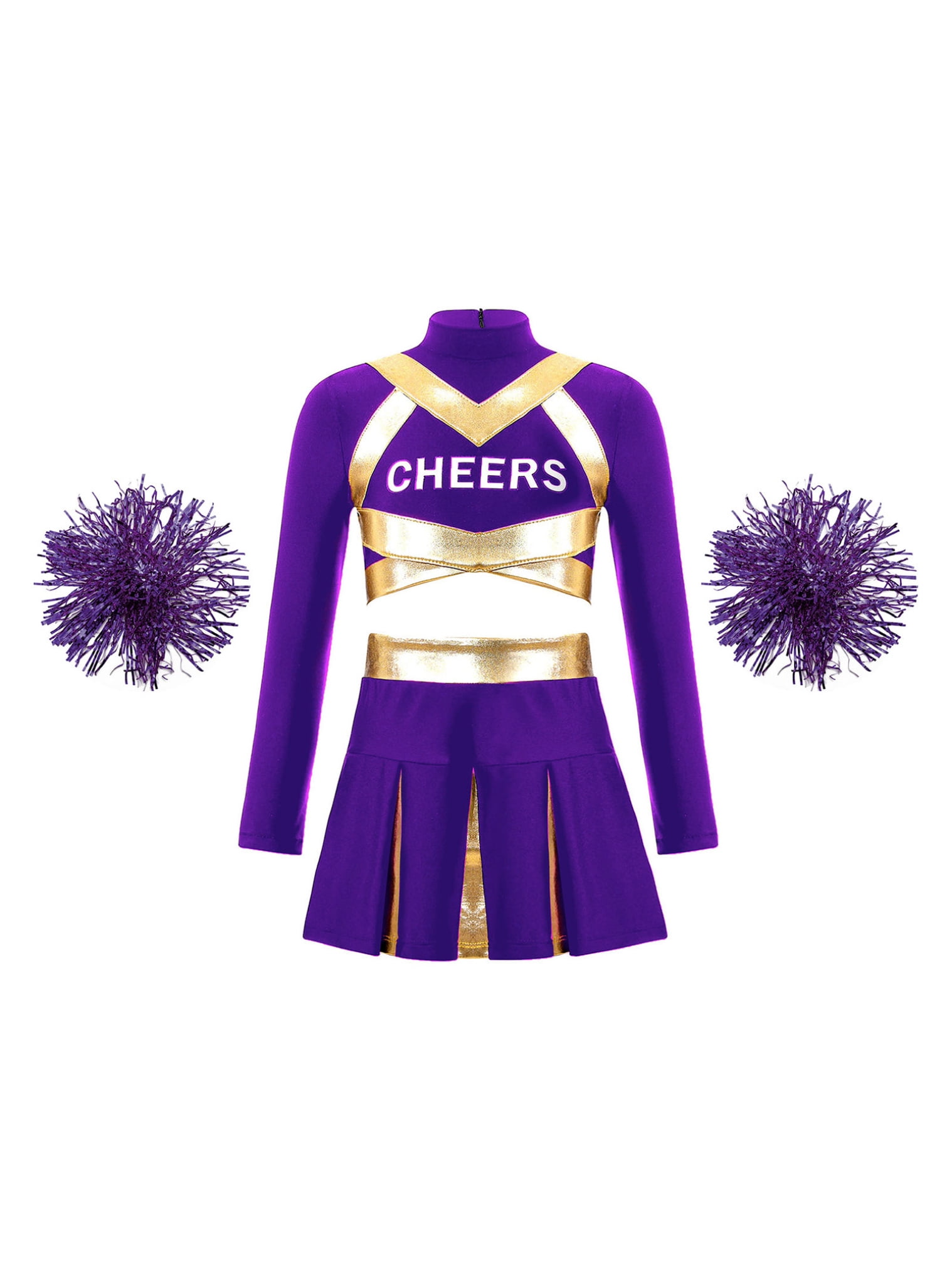 vastwit Kids Girls Cheer Leader Uniform Outfits Cheerleading Halloween ...