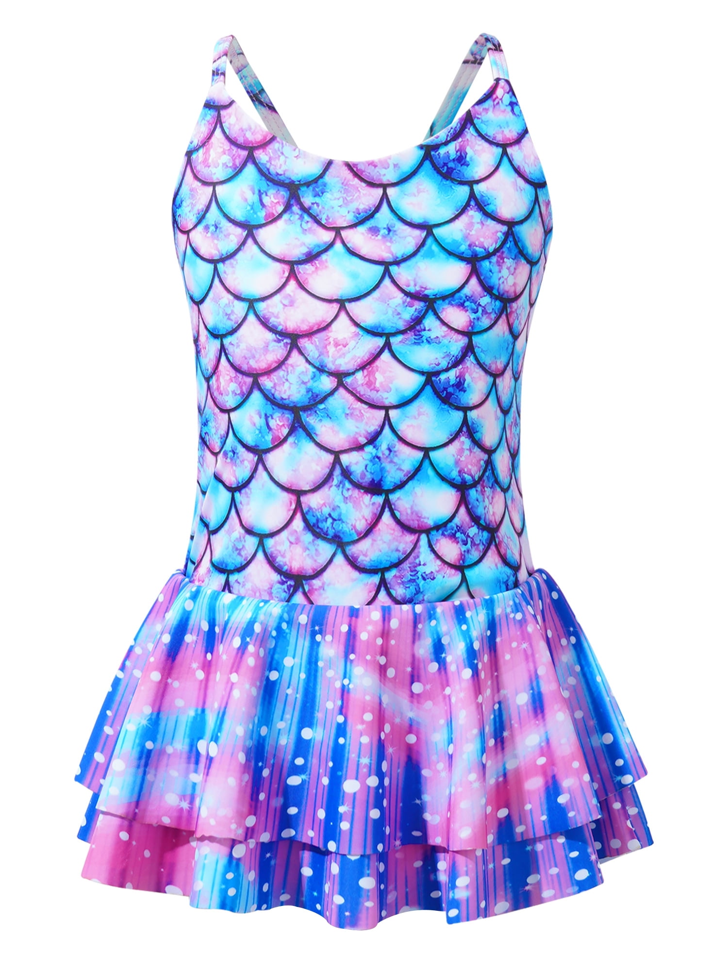 vastwit Kids Girls Mermaid Swimsuit Colourful Swimming Dress with Built ...