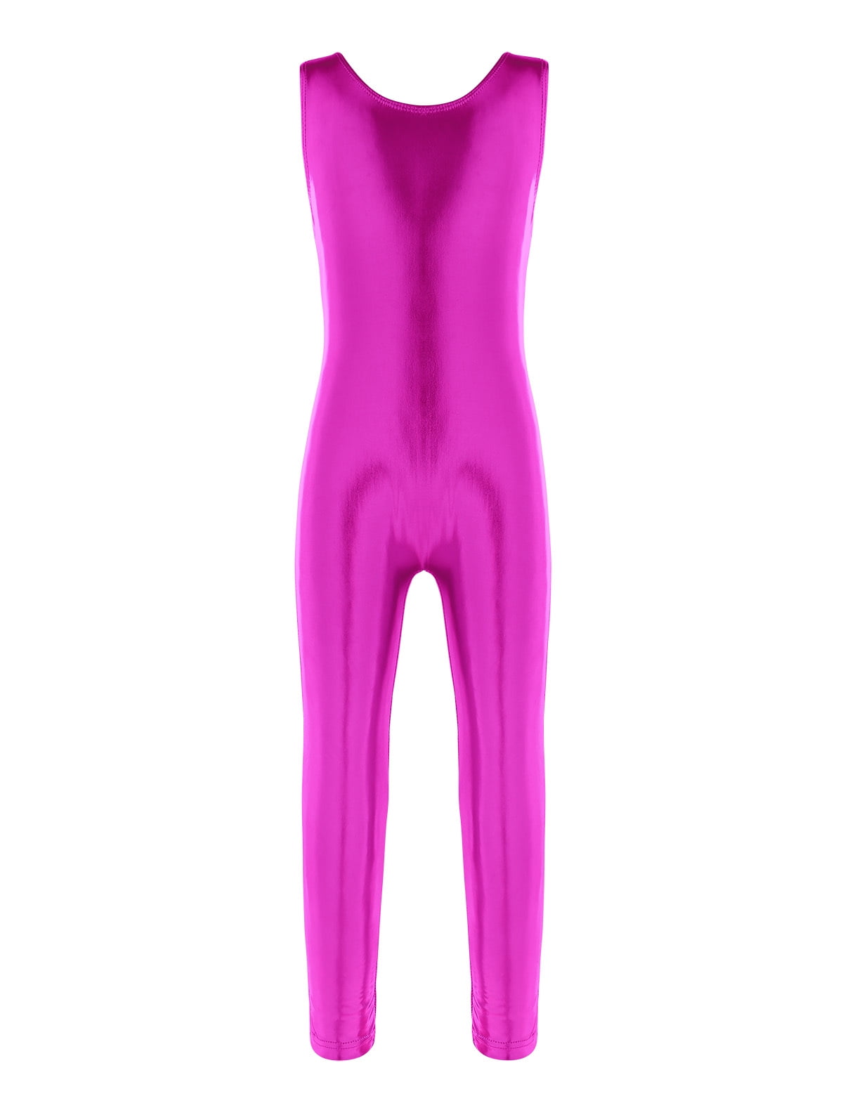vastwit Kids Girls Metallic Jumpsuit Unitard Sports Gym Dance Full ...