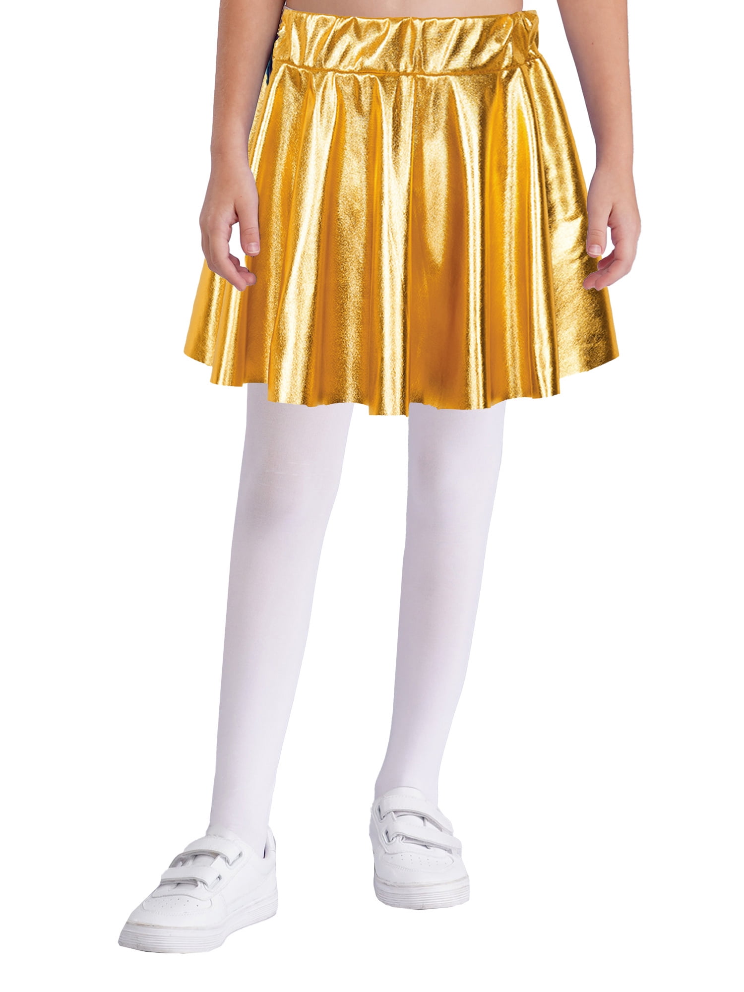 vastwit Kids Girls Shiny Metallic High Waist Pleated Skirt Athletic ...