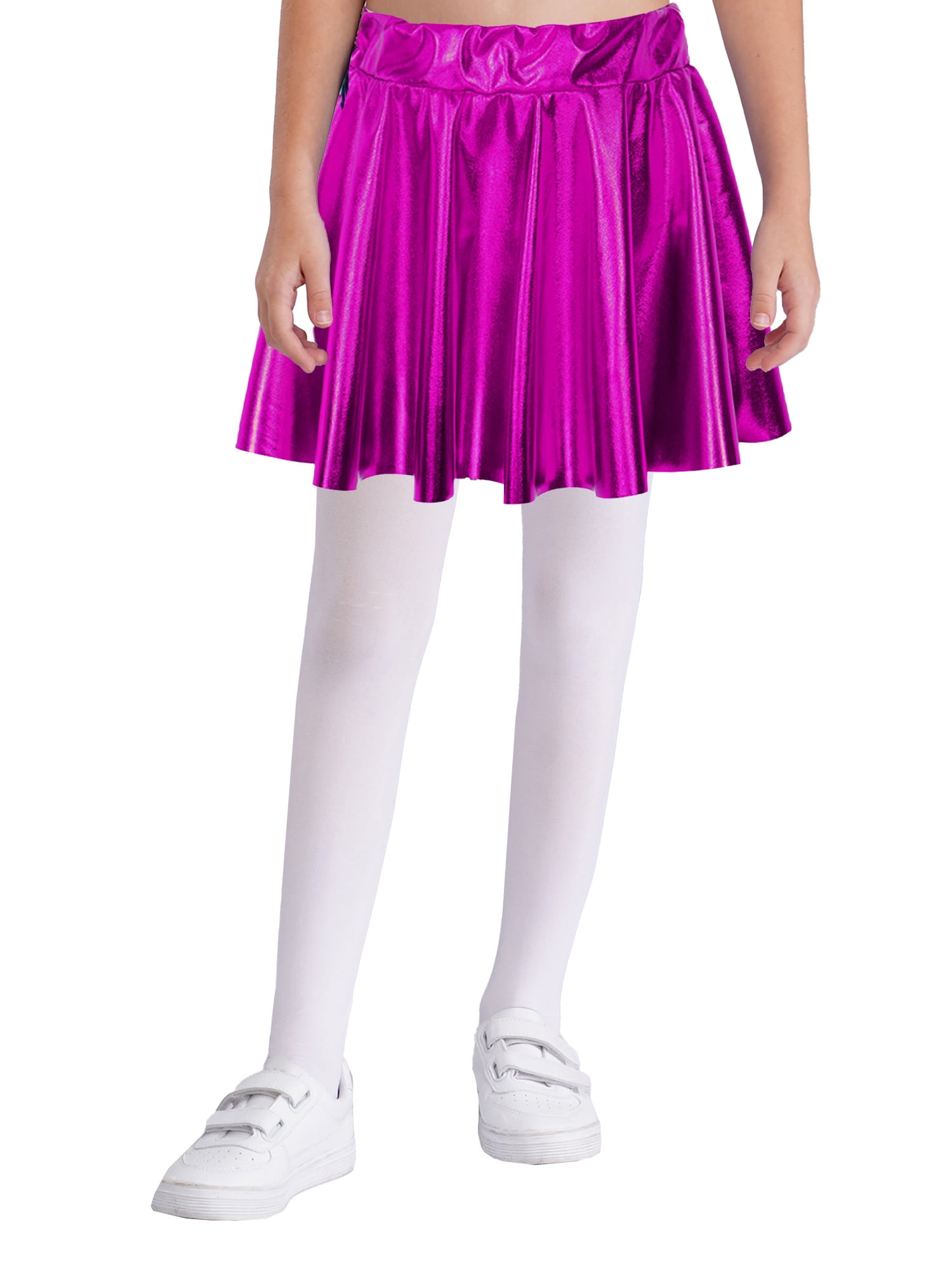 vastwit Kids Girls Shiny Metallic High Waist Pleated Skirt Athletic ...