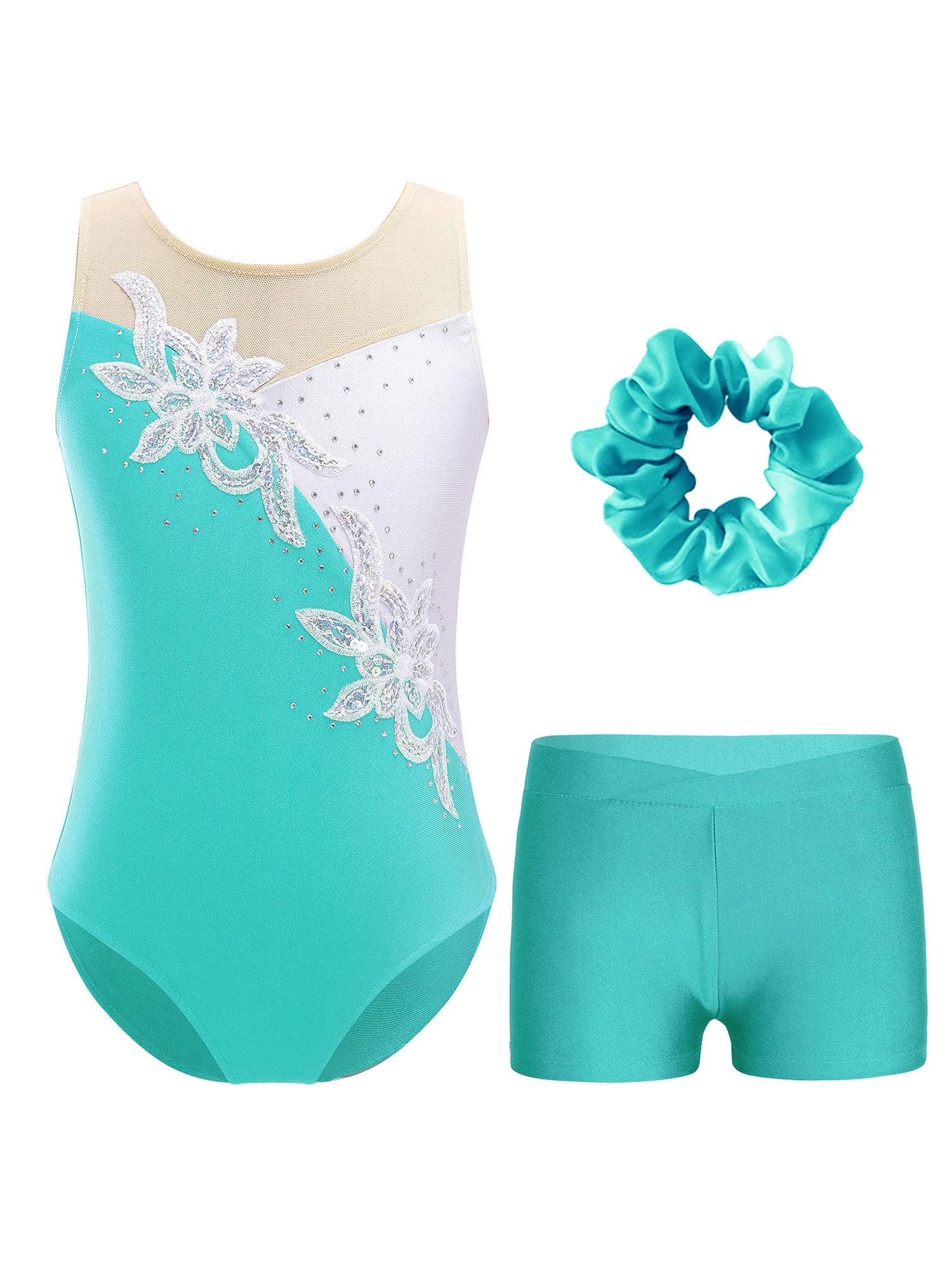 vastwit Leotards for Girls Gymnastics Bodysuit with Shorts Tracksuit ...