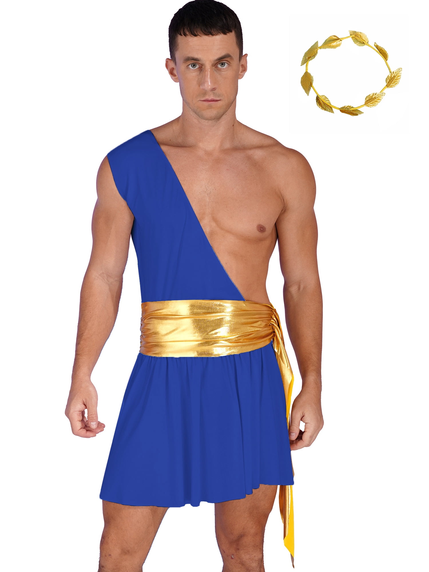 vastwit Men Ancient Greek God Toga with Headwear Roman Caesar Fancy ...