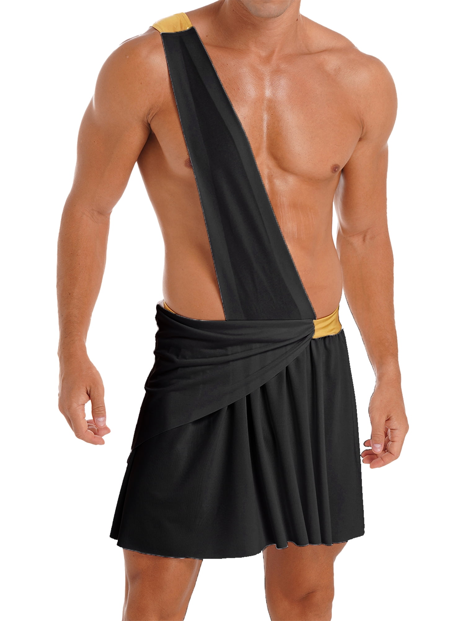 vastwit Men One Shoulder Greek Roman Toga Ancient Egypt Knight Warrior ...