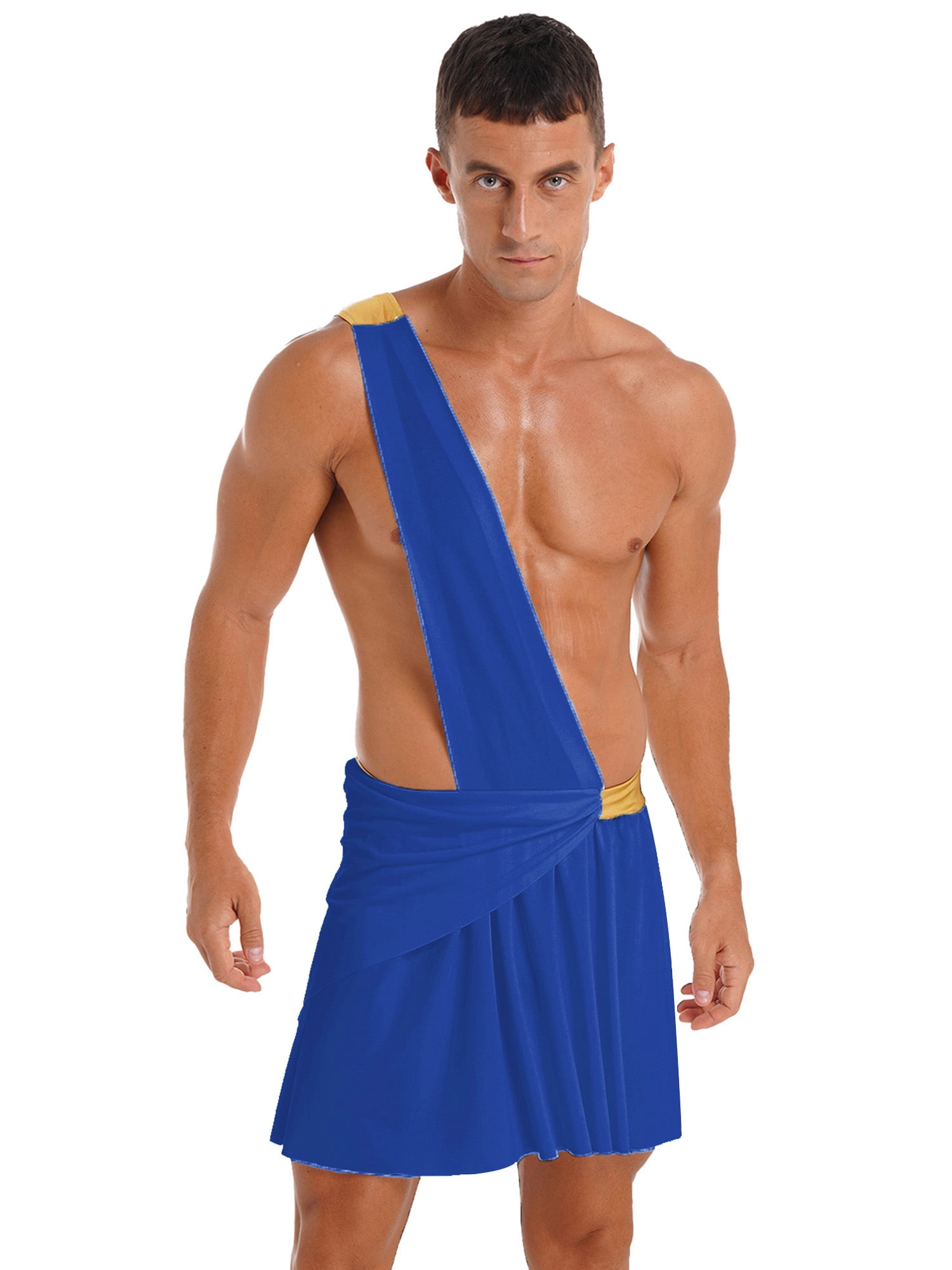 vastwit Men One Shoulder Greek Roman Toga Ancient Egypt Knight Warrior ...