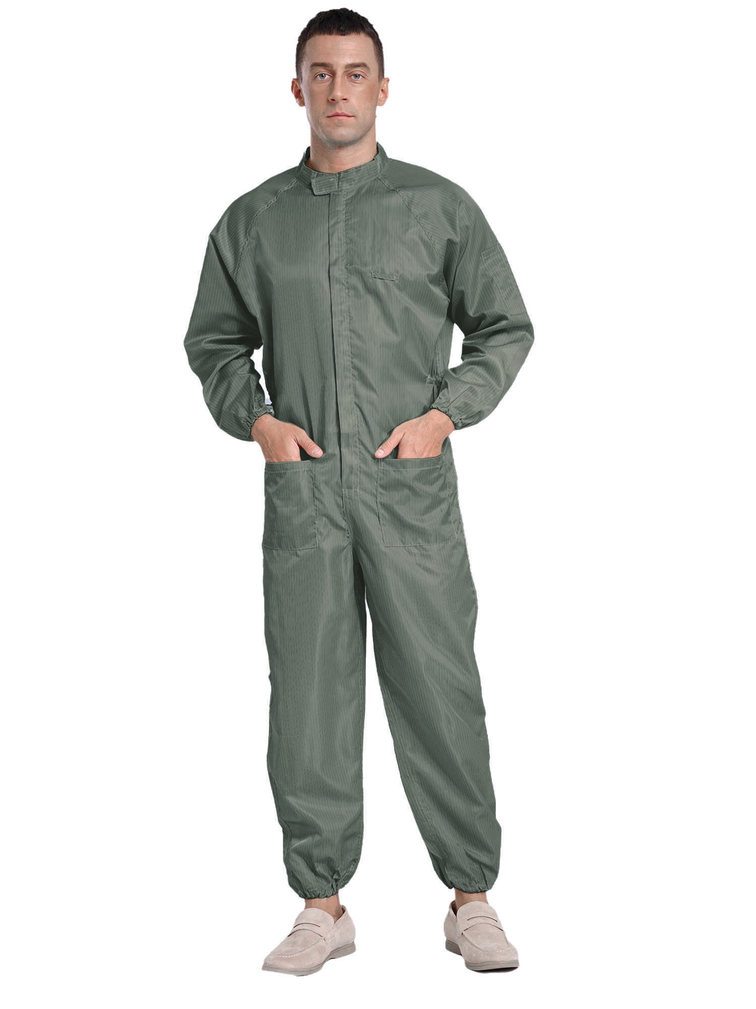 vastwit Men's Work Coveralls One Piece Jumpsuits Long Sleeves Front ...
