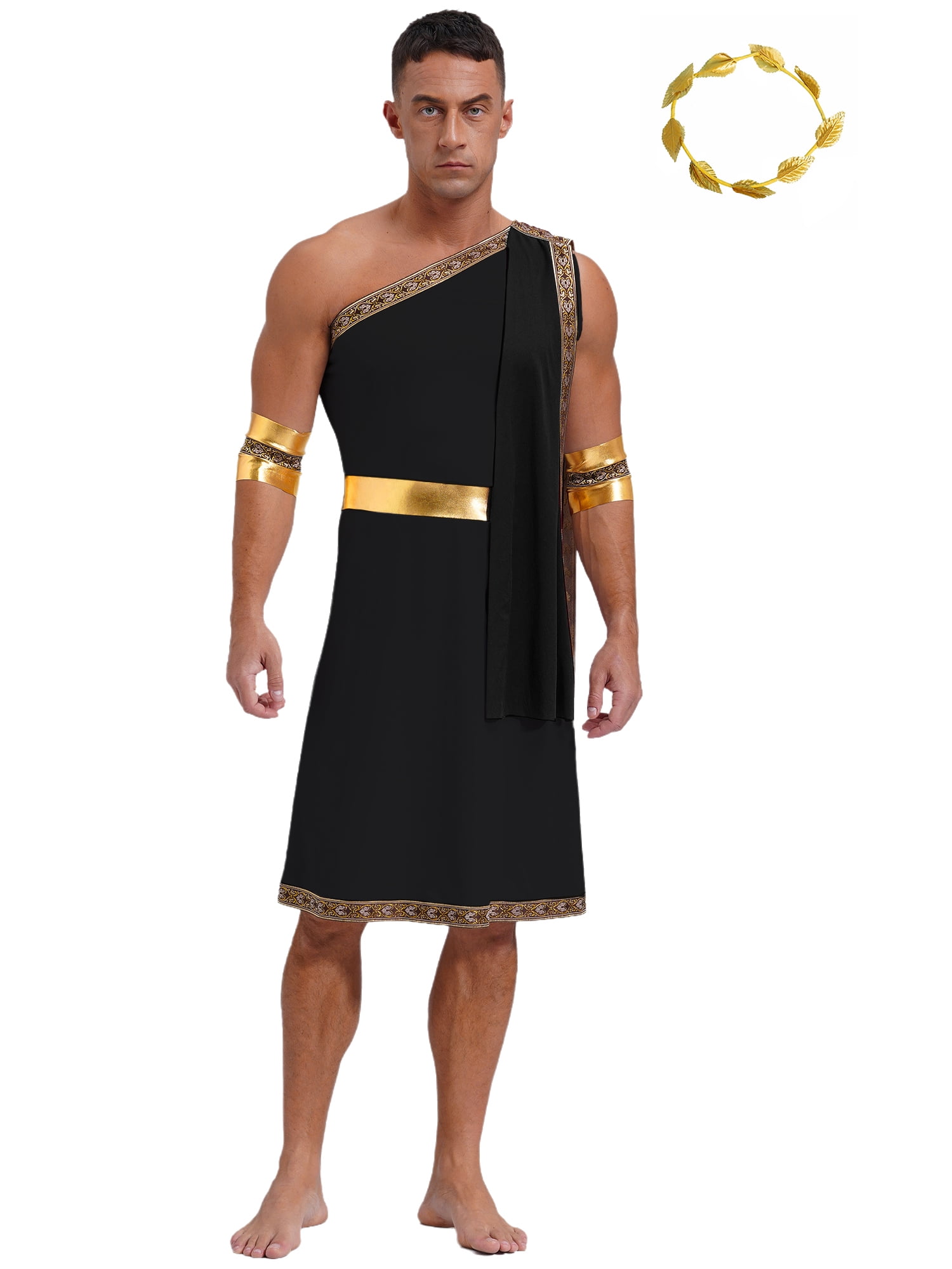 vastwit Mens Ancient Greek Toga Roman Caesar Warrior Robes Tunic Dress ...
