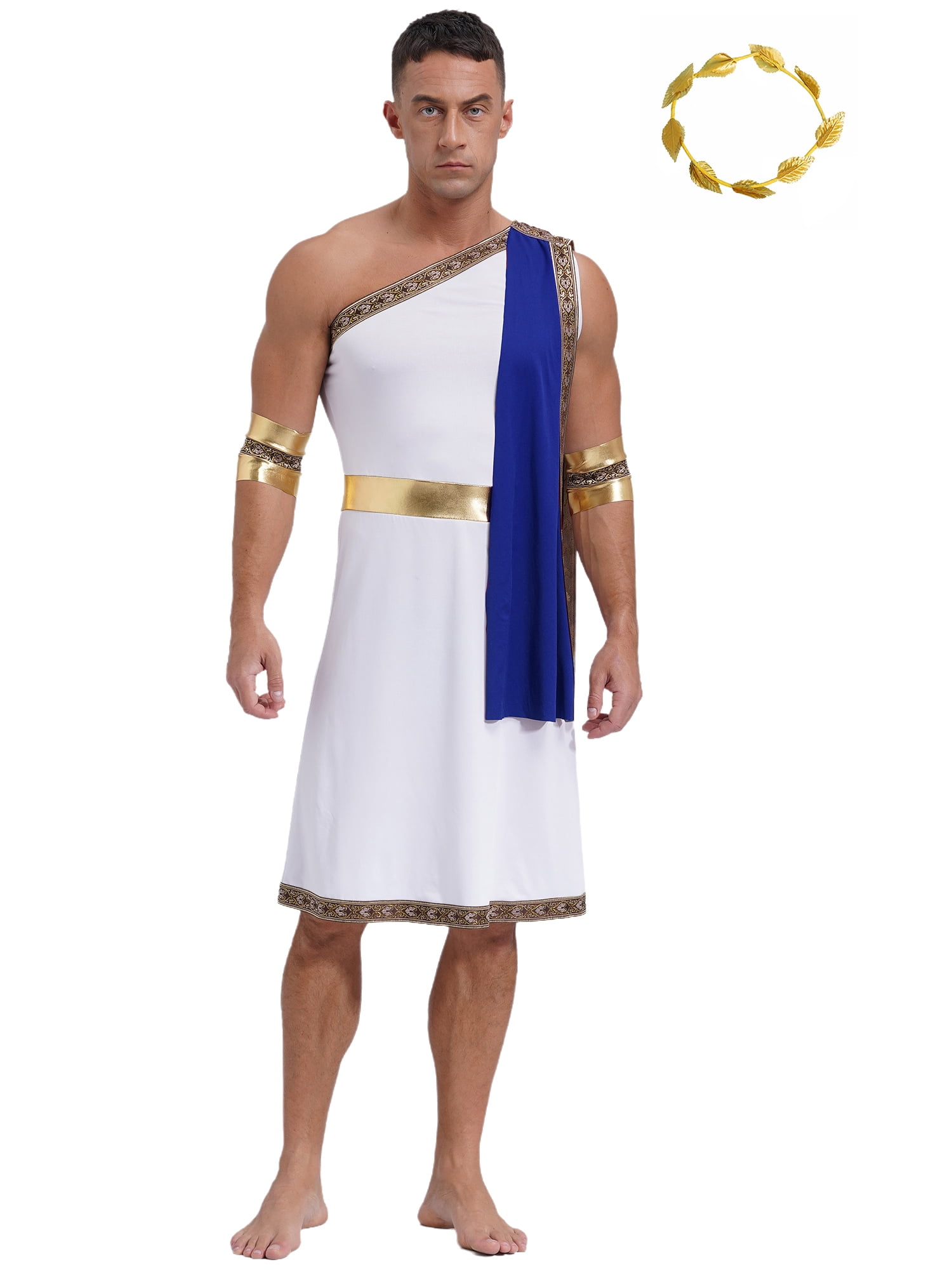 vastwit Mens Ancient Greek Toga Roman Caesar Warrior Robes Tunic Dress ...
