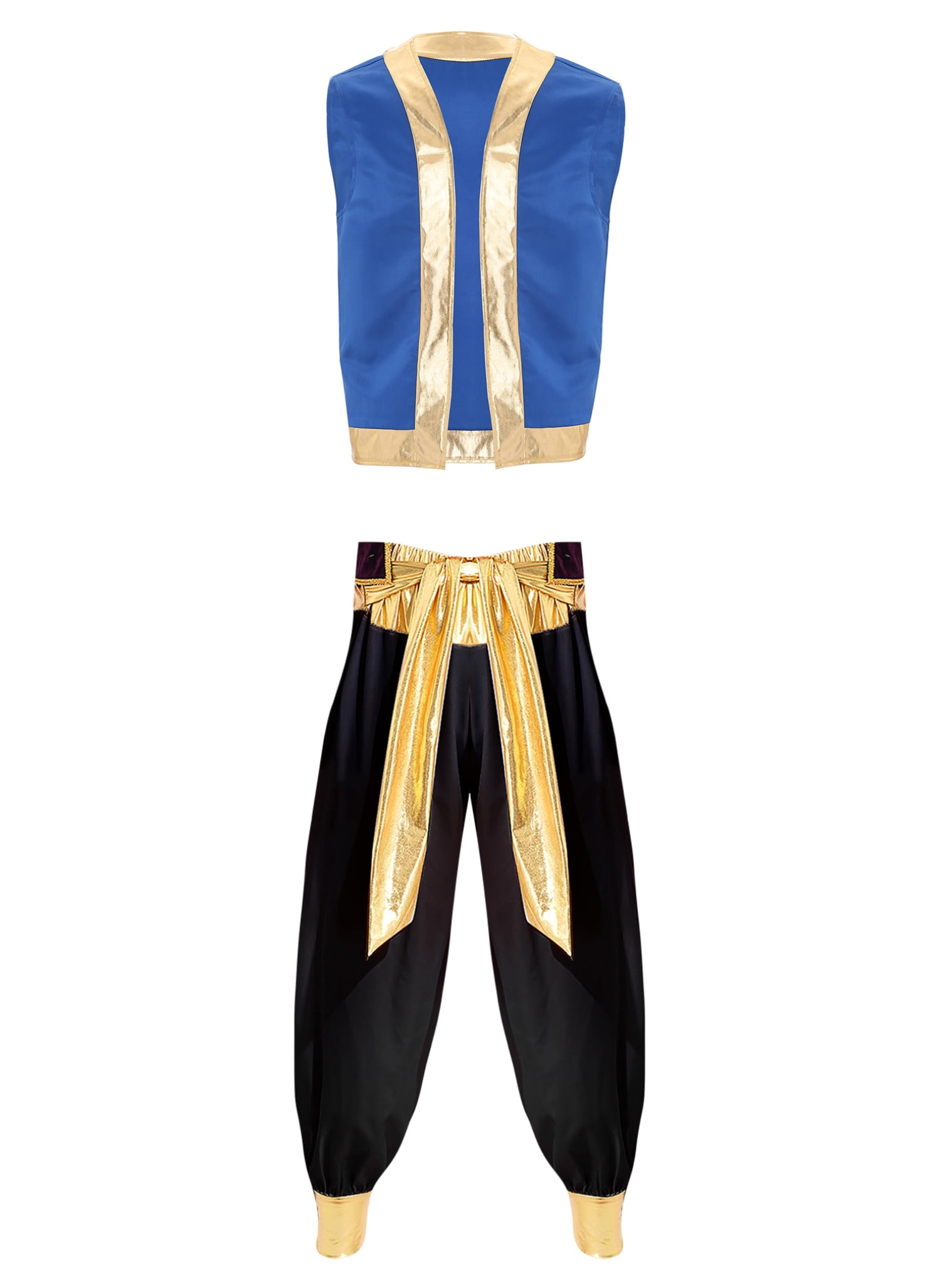 vastwit Mens Arabian Prince Costume Open Front Vest Waistcoat with ...