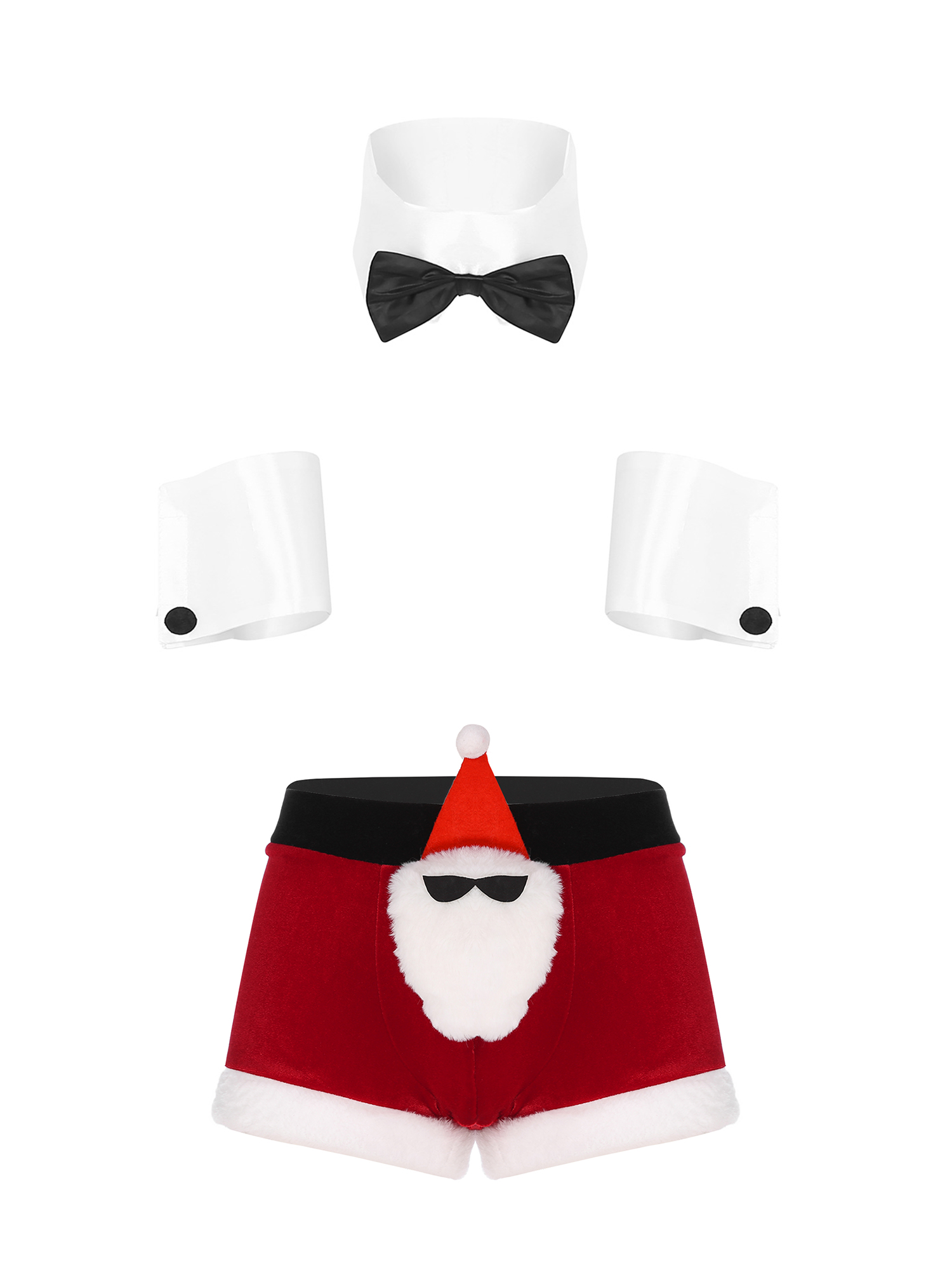 vastwit Mens Christmas Funny Santa Claus Cosplay Outfits Suit Santa ...