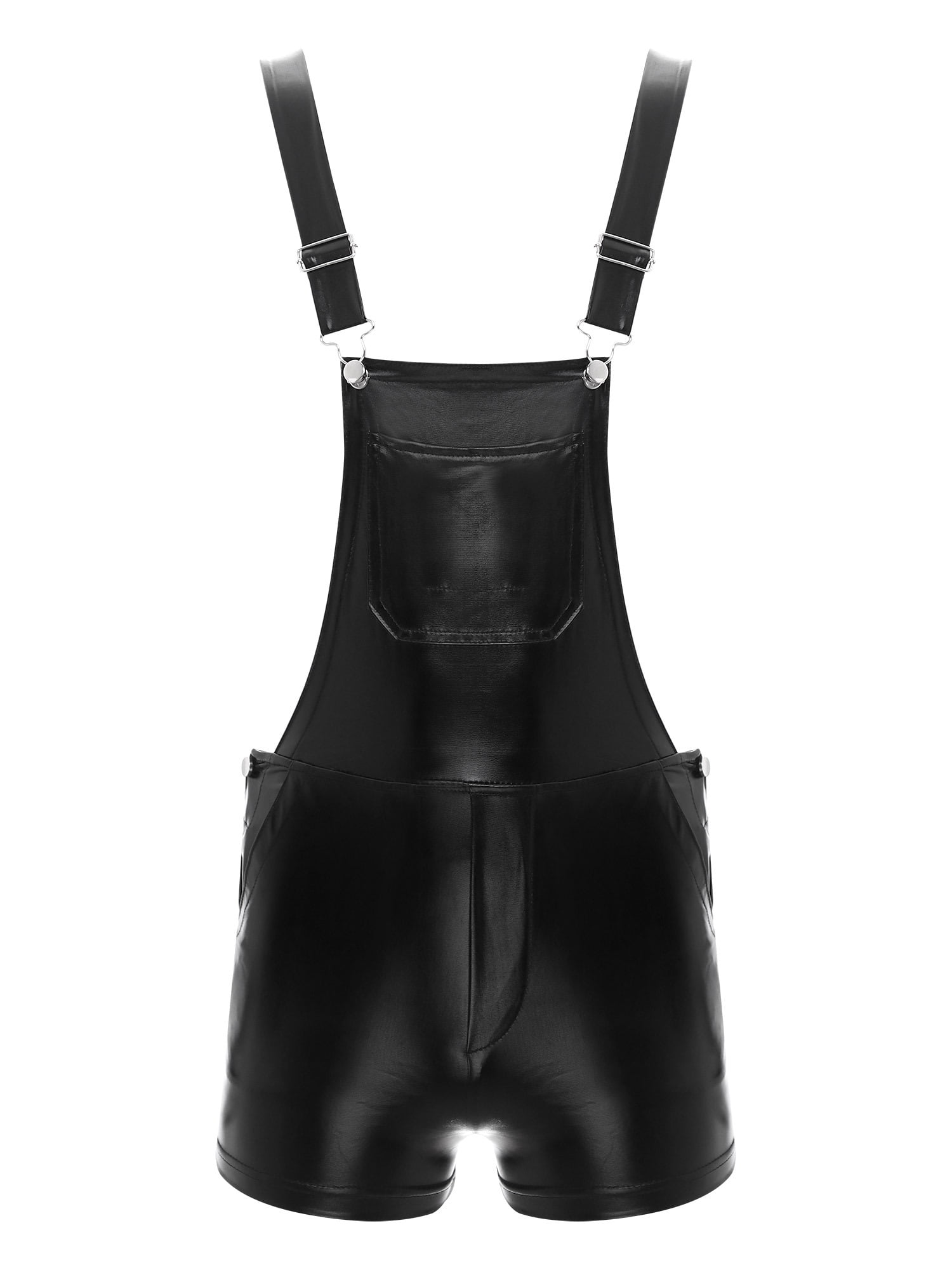 vastwit Mens Metallic Shorts Overalls Shiny Suspender Straps Leotard ...