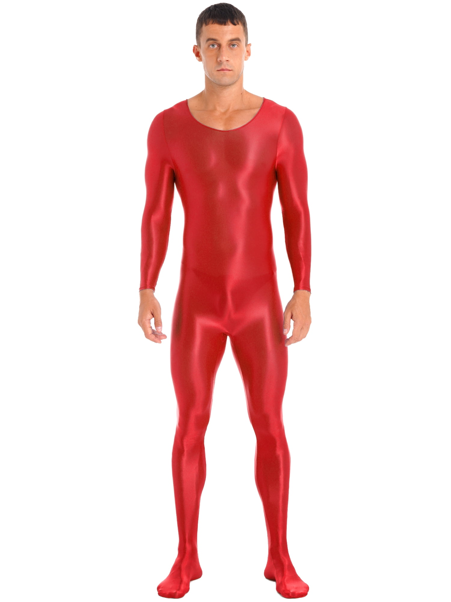 vastwit Mens Oil Glossy Zentai Full Body Skin-Tight Bodysuit Unitard ...