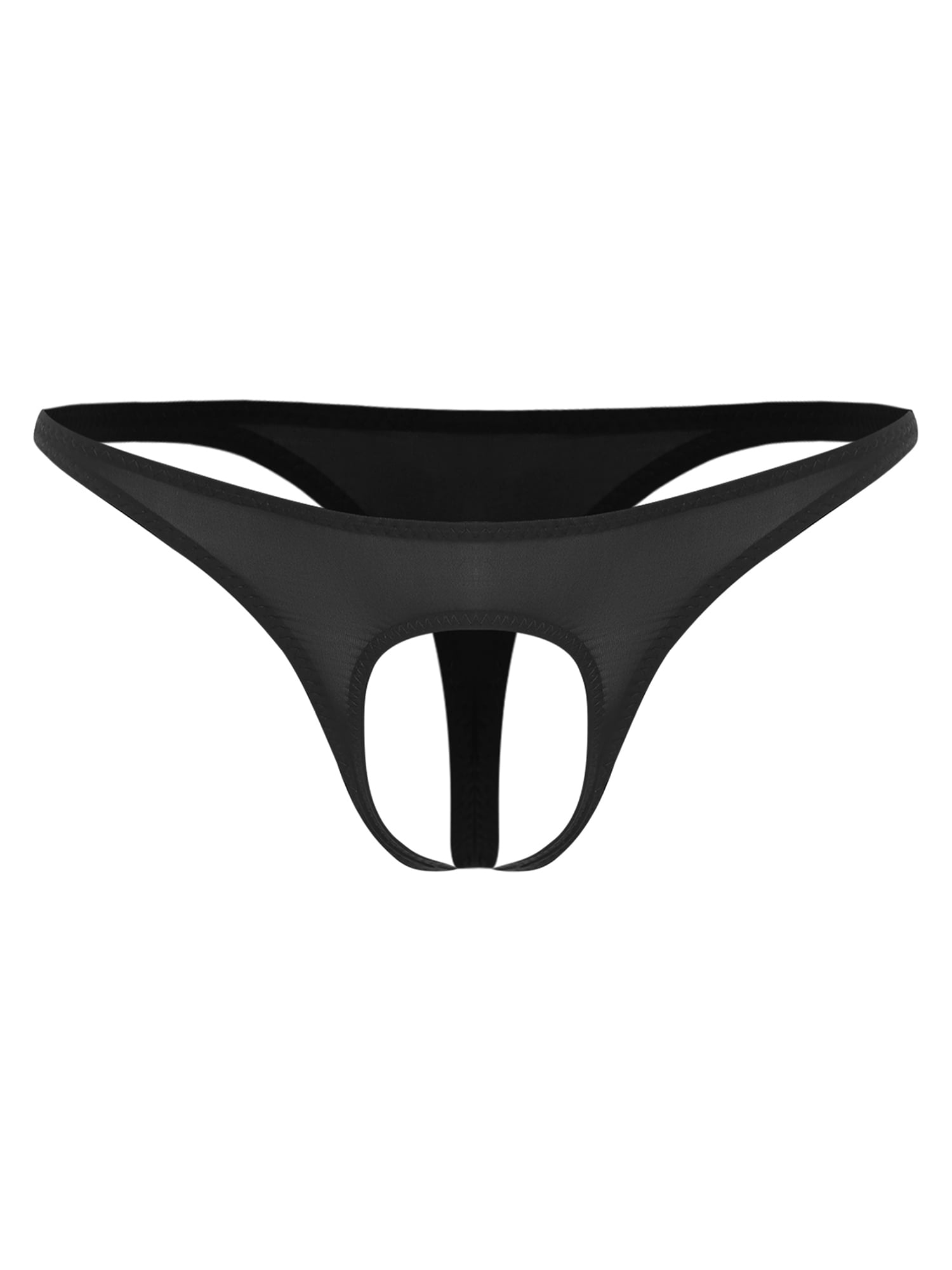 vastwit Mens Open Front Hole G String Underpants Sheer Jockstrap Thongs ...
