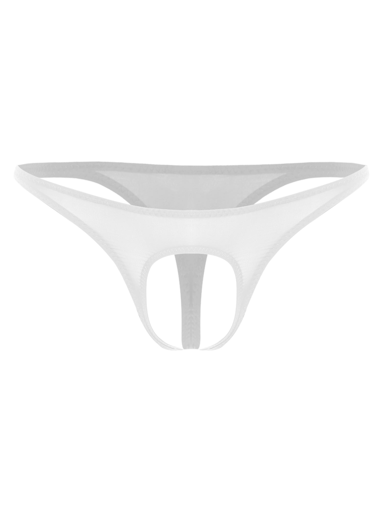 vastwit Mens Open Front Hole G String Underpants Sheer Jockstrap Thongs ...