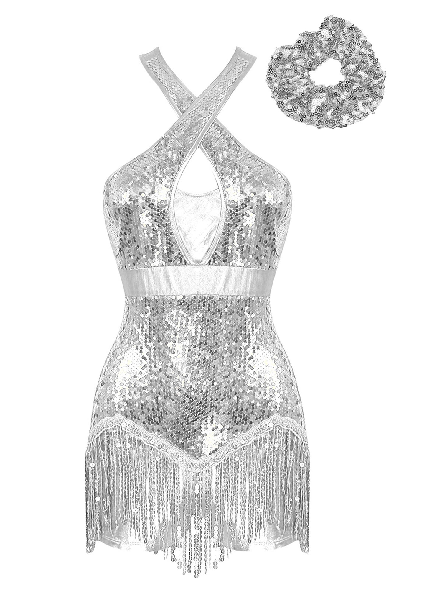 vastwit Sequins Tassel Rumba Latin Dance Dress for Women's Flapper ...