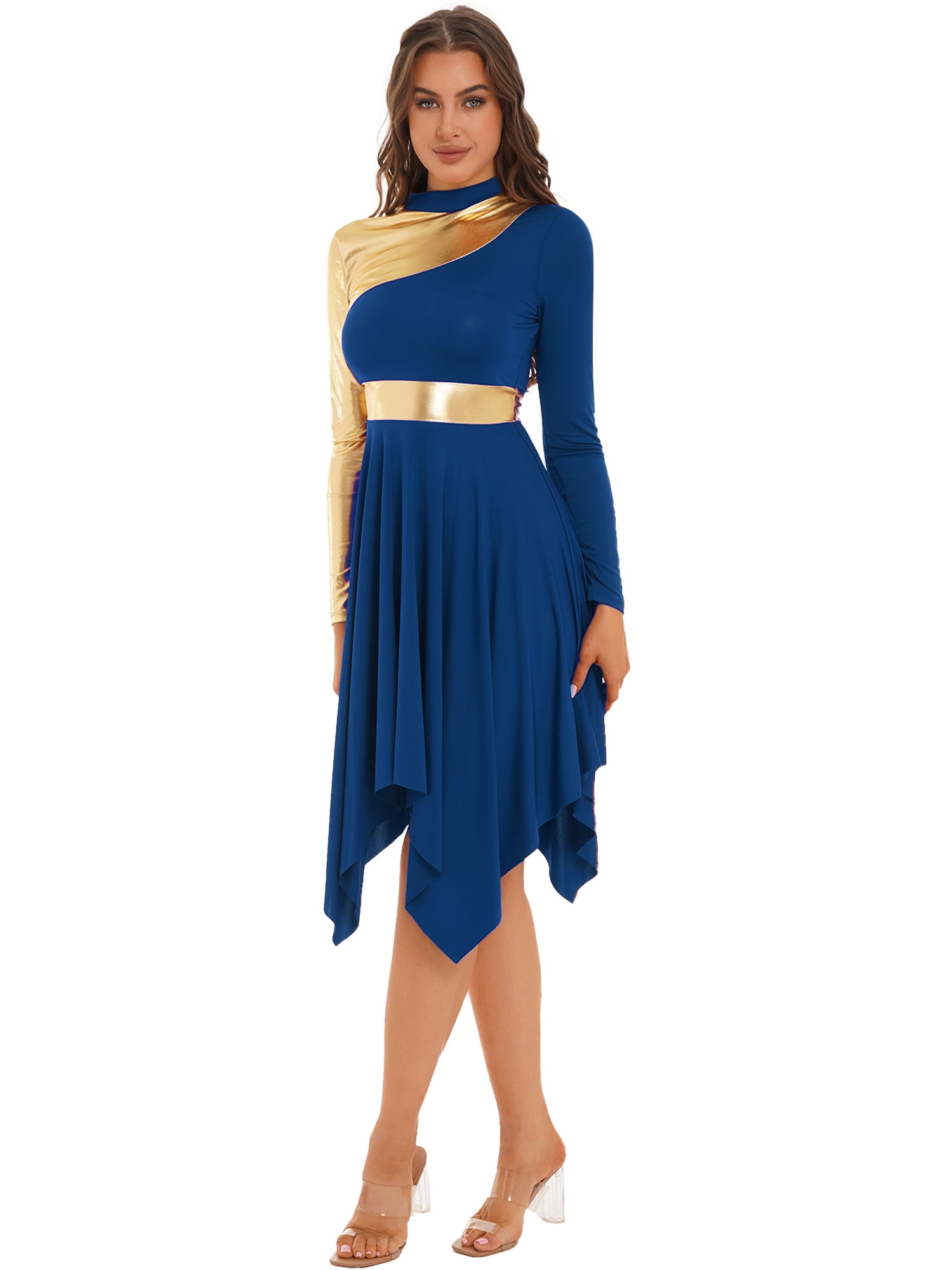 vastwit Women Long Sleeve Praise Lyrical Dance Dress Liturgical Worship ...