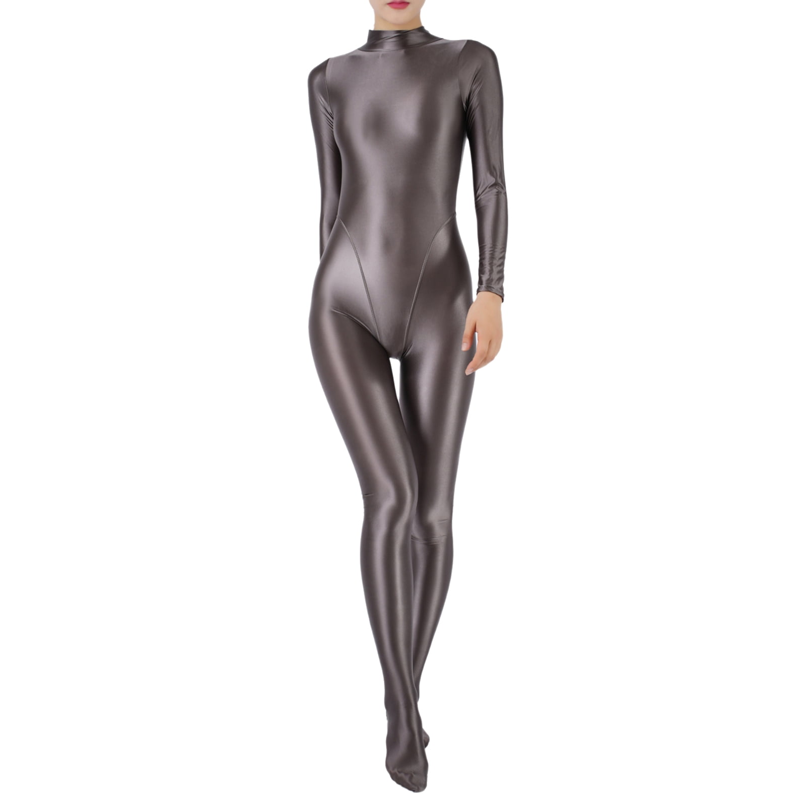 vastwit Womens Glossy Full Body Bodysuit Unitards Gym Yoga Footed ...