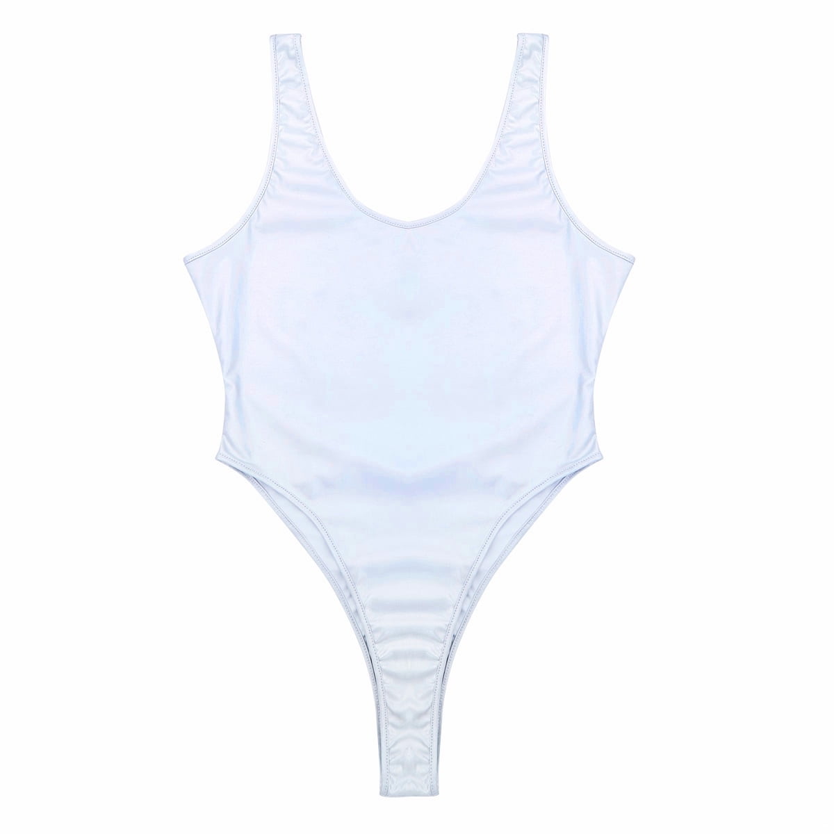 vastwit Womens Metallic One Piece Retro Leotard Swimsuit High Cut ...