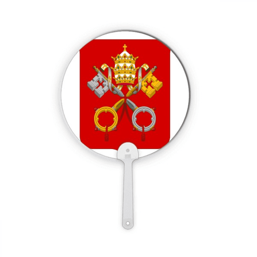 vatican city eu national emblem Plastic Round Handheld Fan Decorations ...
