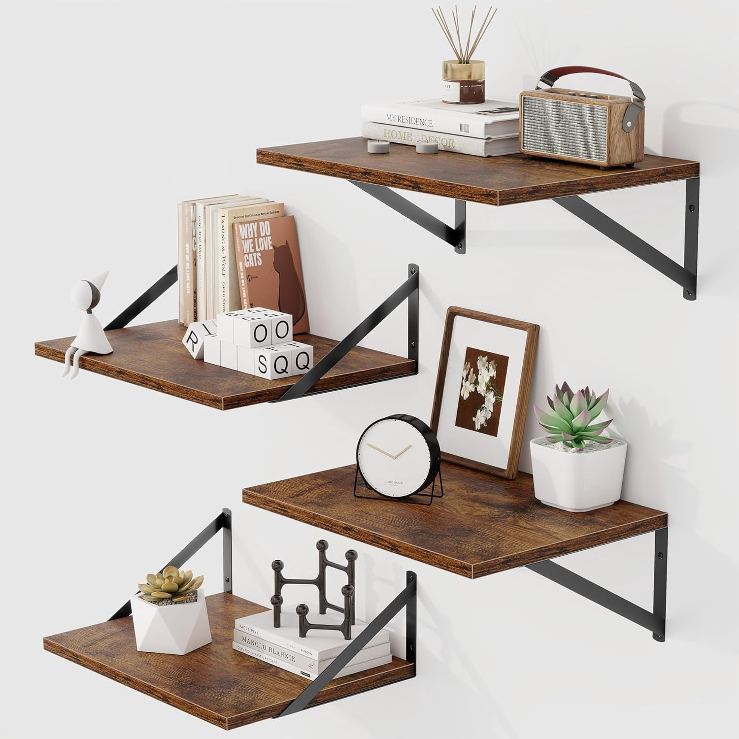 vbfgybxny 12 Inch Deep Floating Shelves for Wall 16W x 12D Wide ...