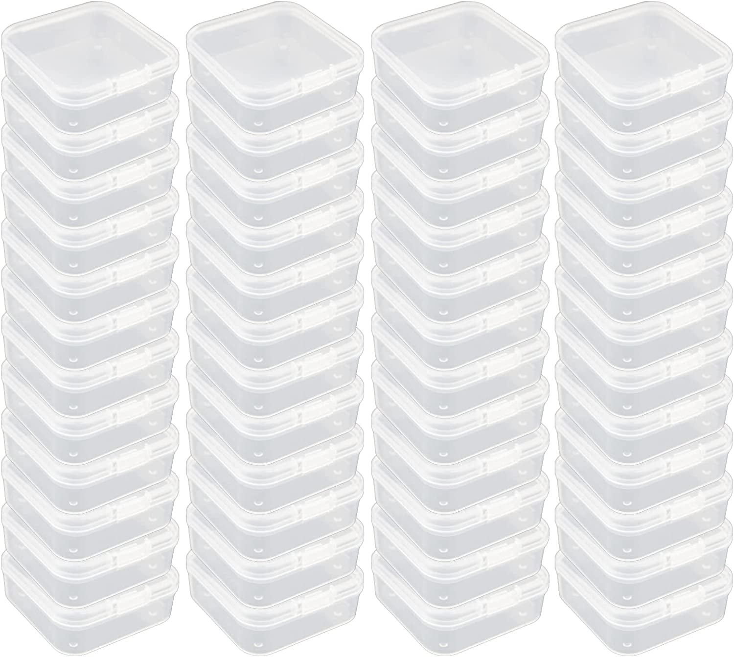 vbfgybxny 32 Pieces Mixed Sizes Square Empty Mini Clear Plastic Storage ...