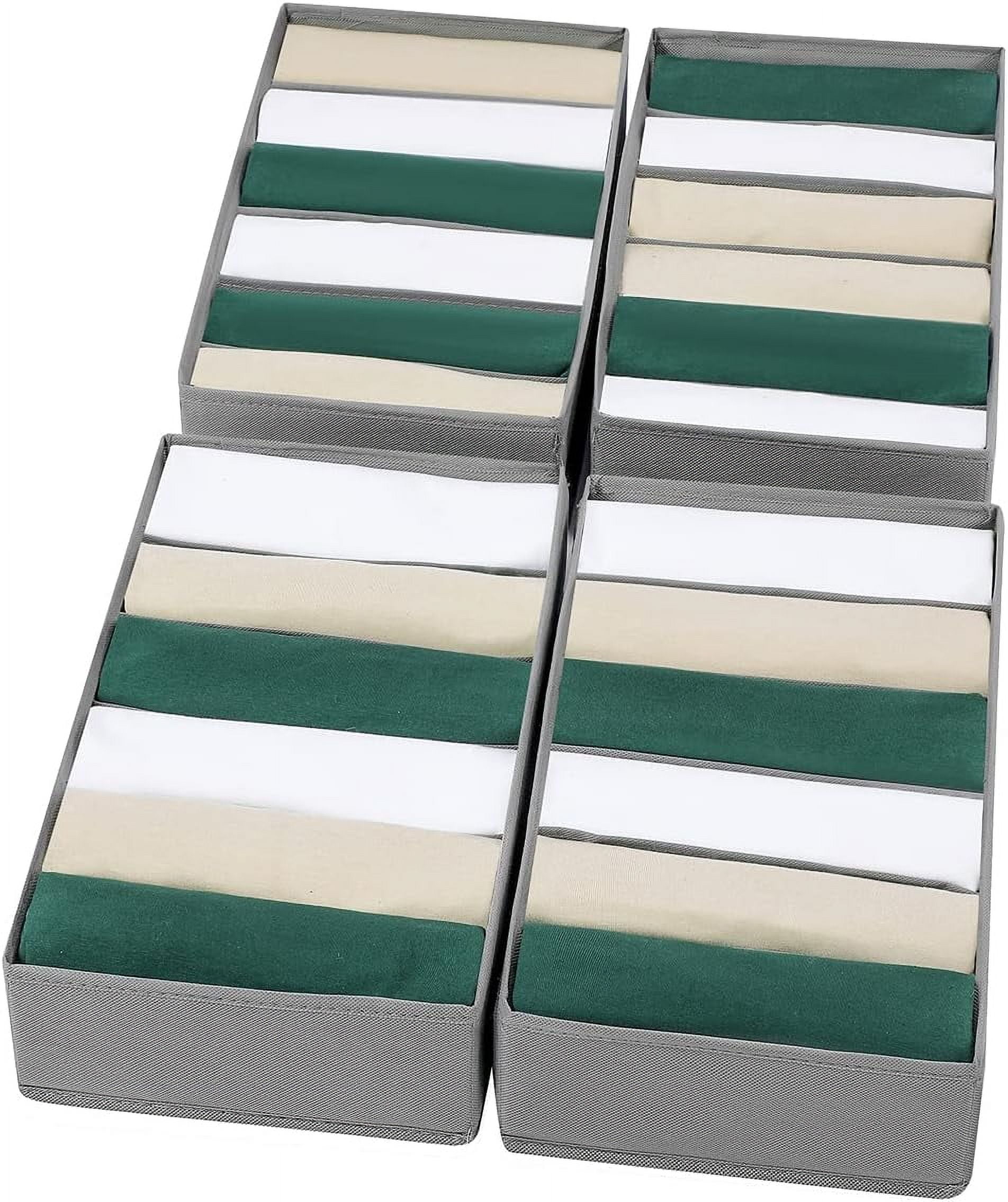 vbfgybxny 4 Packs T-shirt Drawer Organizers for Clothing 10 Grids ...