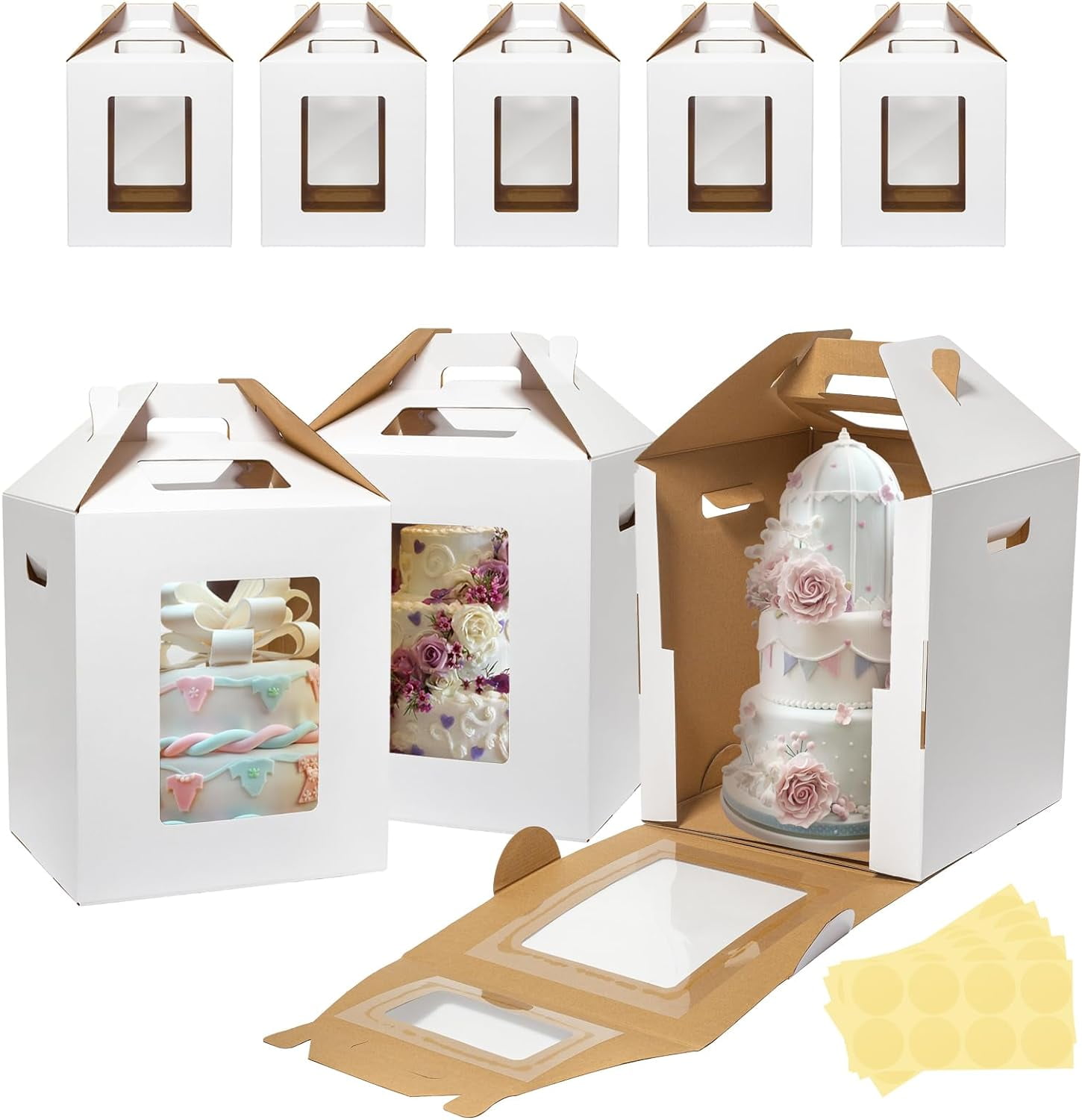 vbfgybxny 8 Pack Tall Cake Boxes for Tier Cakes 10x10x12 Inch ...