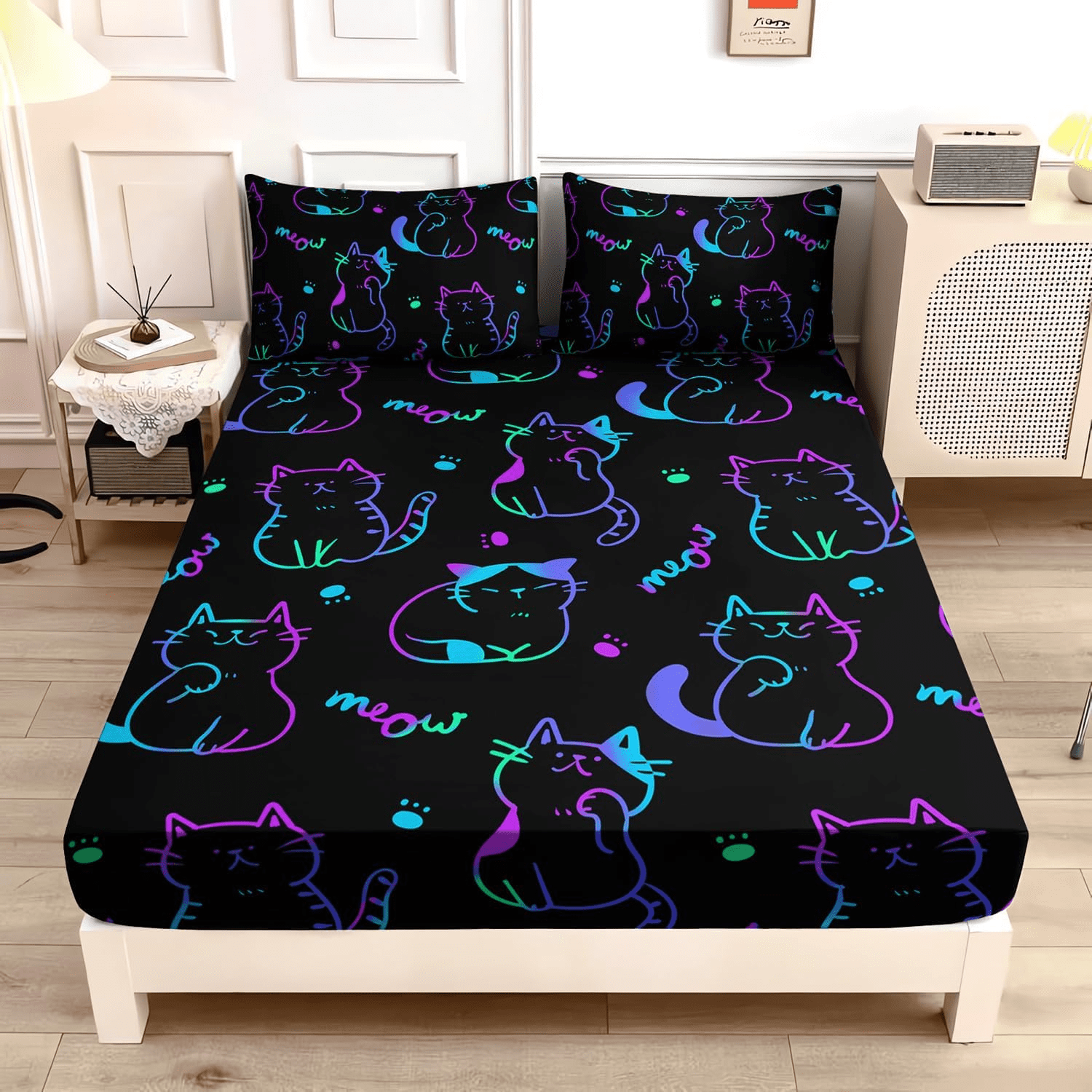 vbfgybxny Basketball Court Print Queen Fitted Sheets Set for Boys ...