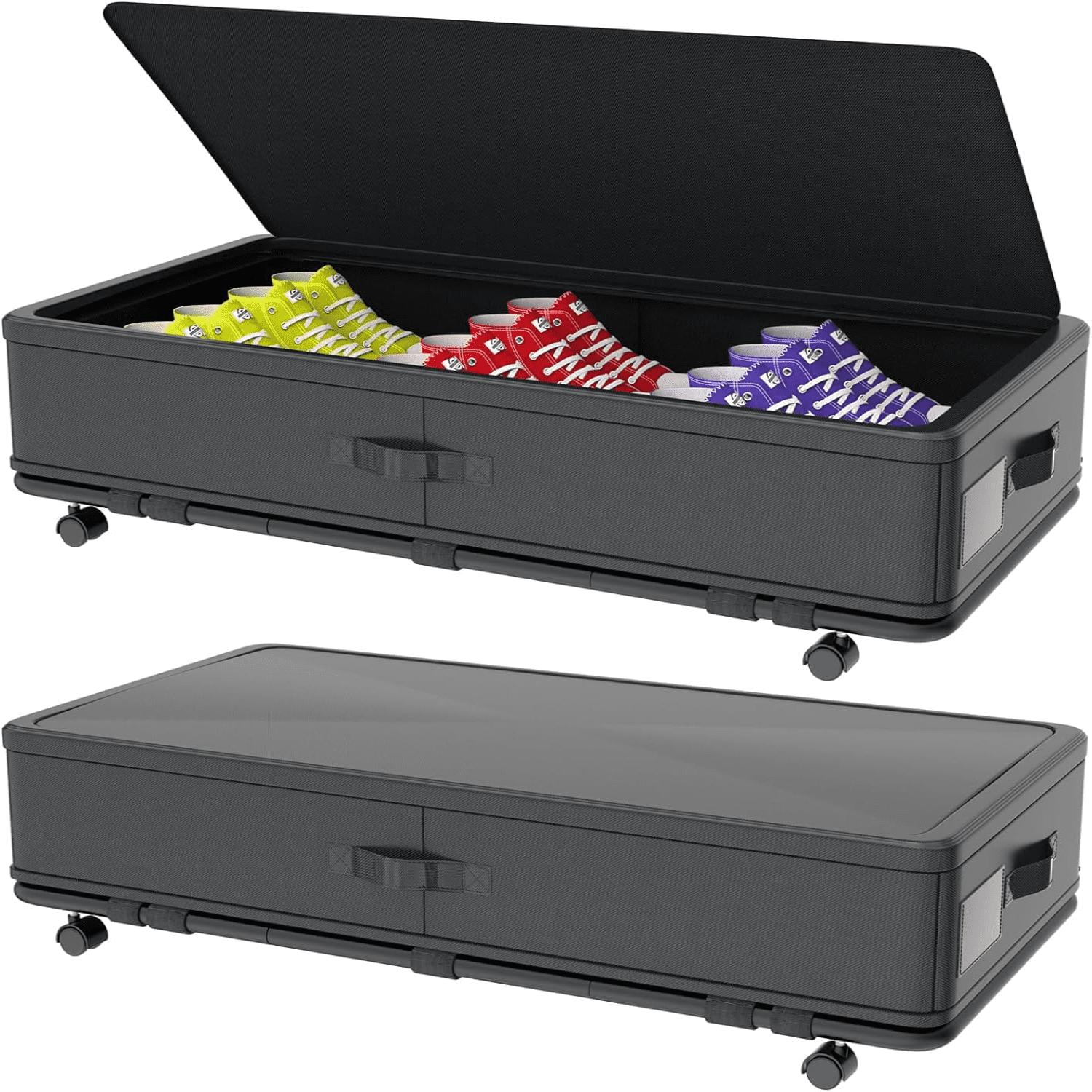 vbfgybxny Under Bed Storage with Wheels 50L Large Capacity Under Bed ...