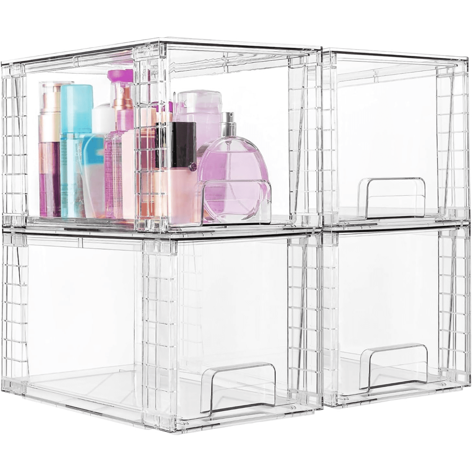 vbfgybxny Clear Plastic Stackable Storage Drawers Bins Perfect for ...
