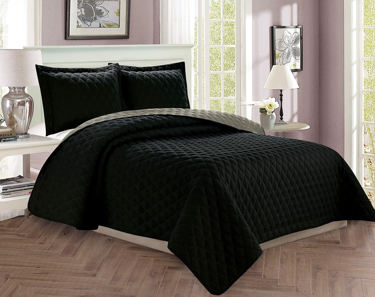 vbfgybxny DXYPQZ 3-Piece Bedspread Coverlet Diamond Design Quilted Set ...