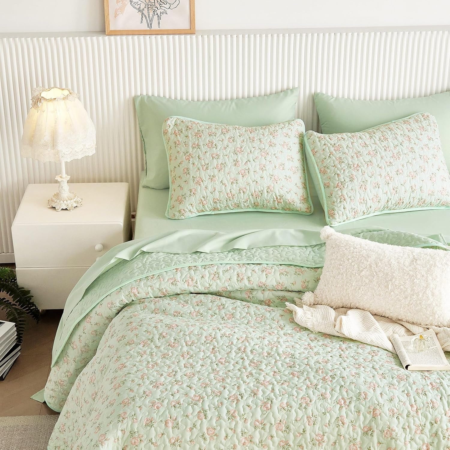 vbfgybxny - Floral Quilt Set Coquette Cottagecore Shabby Chic Flower ...