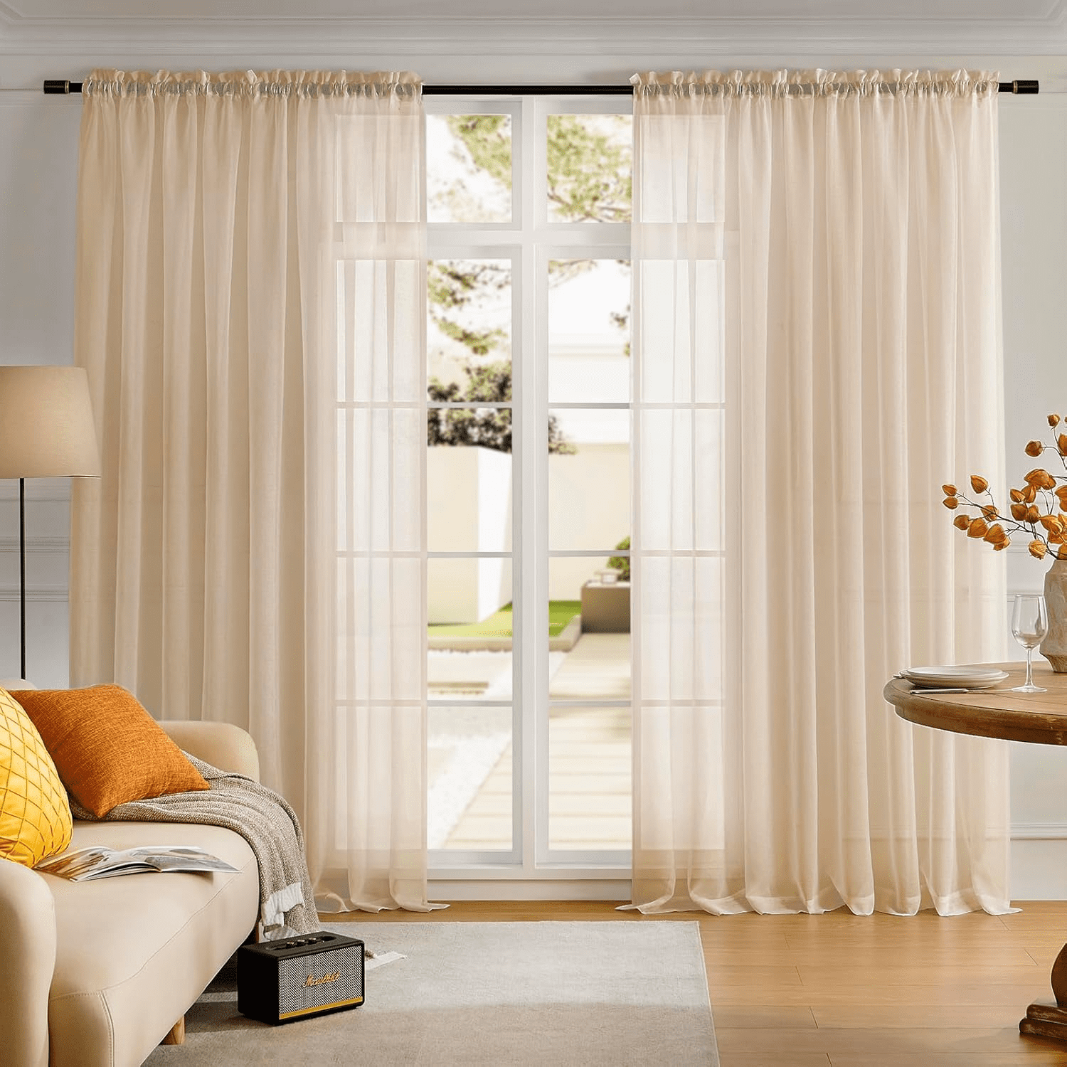 vbfgybxny MYSTIC- Sheer Curtains Navy Blue 95 Inches Long Window ...