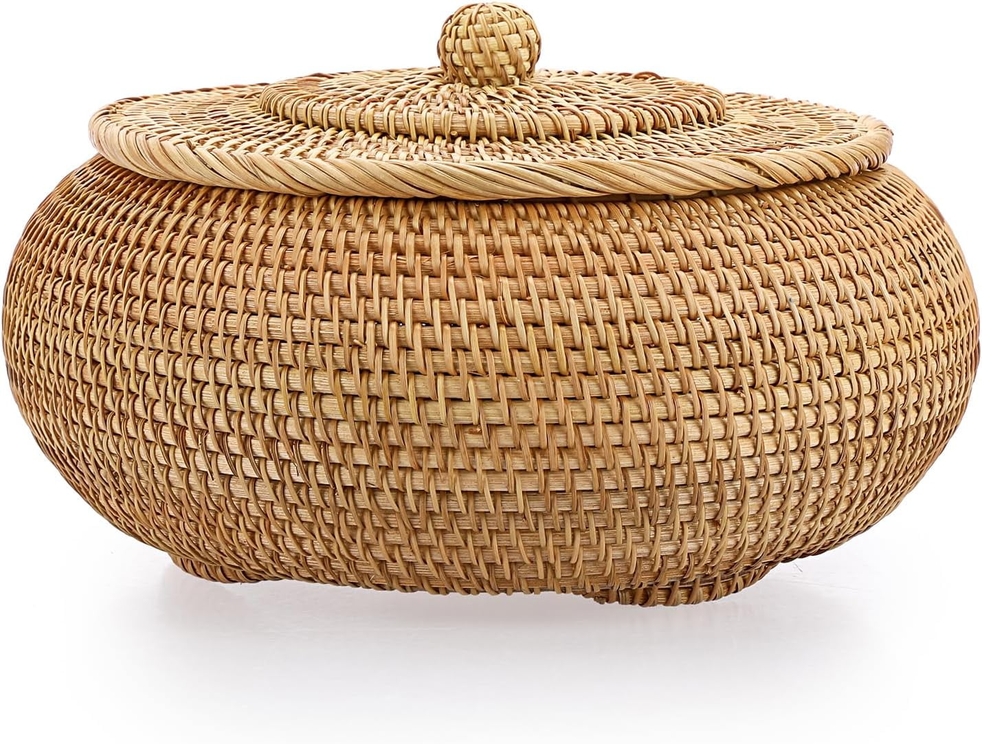 vbfgybxny Round Rattan Boxes with Lid X-Large Woven Bread Basket ...
